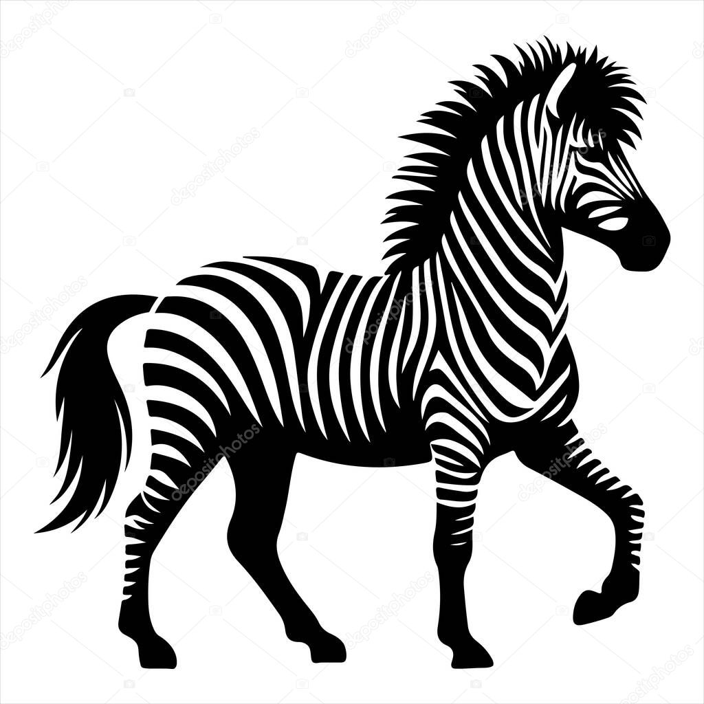 Descubra una llamativa ilustración abstracta de cebra en negrita estilo ...