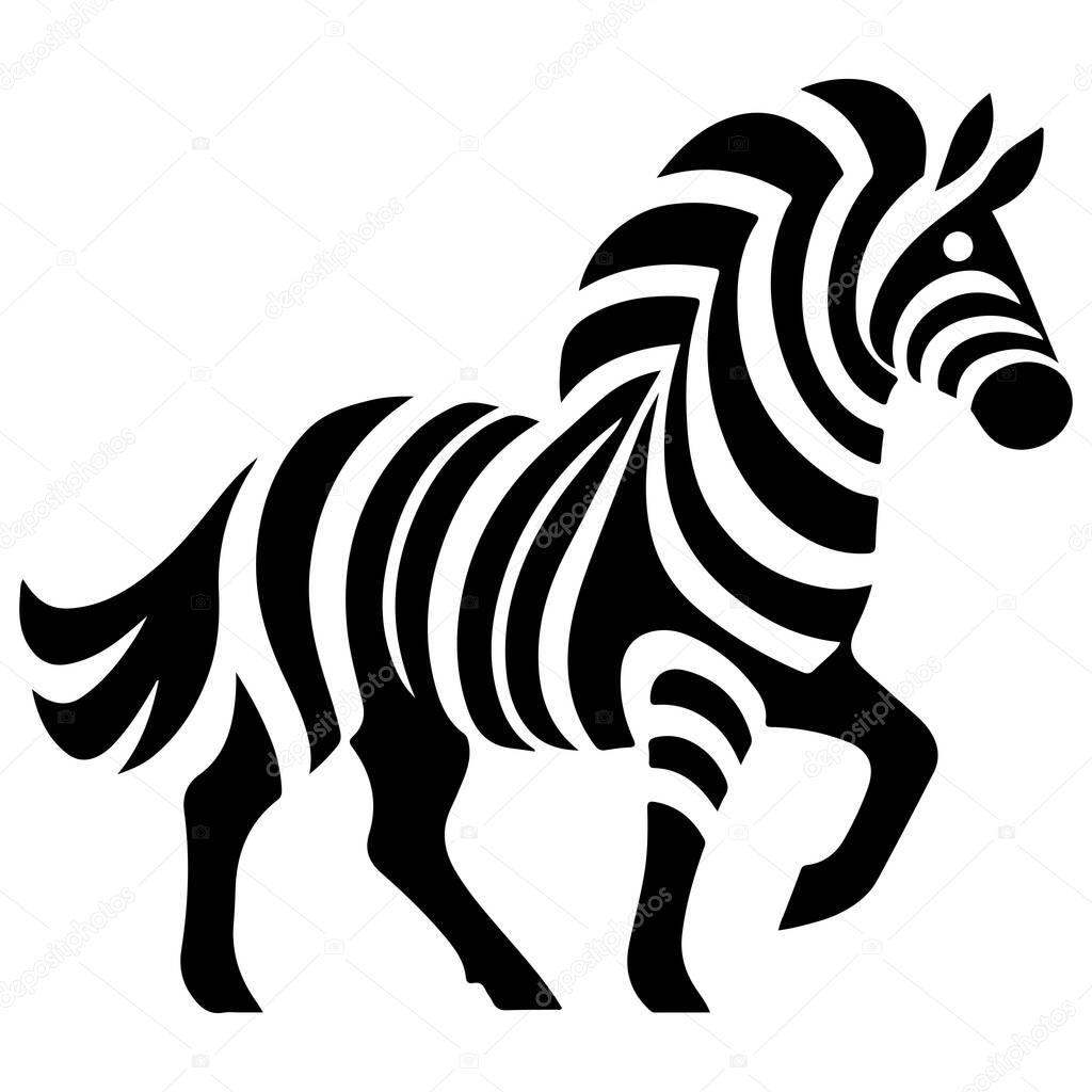 Descubra una llamativa ilustración abstracta de cebra en negrita estilo ...