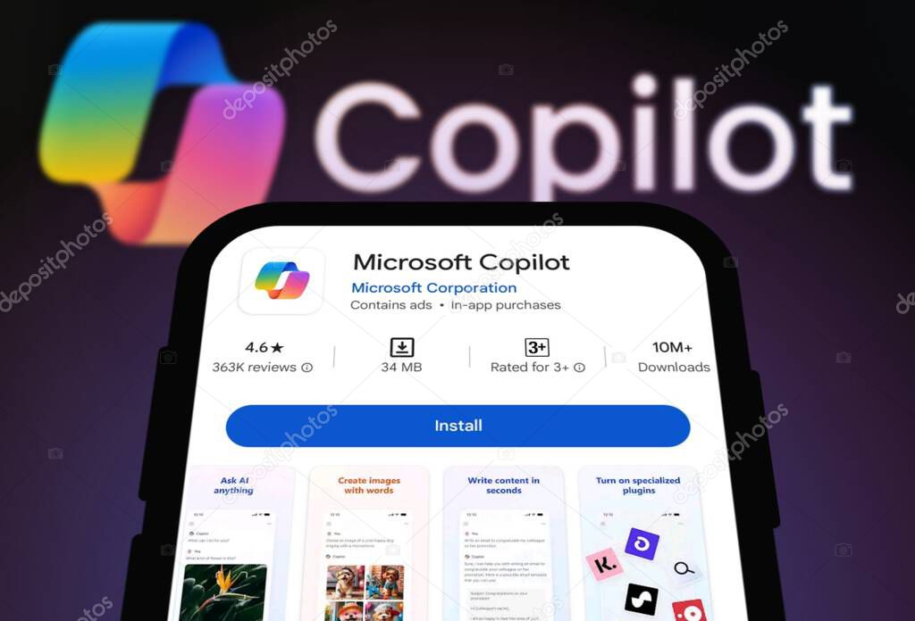 Chittagong, Bangladesh 21 de septiembre de 2024: Instalación de la aplicación Microsoft Copilot ...