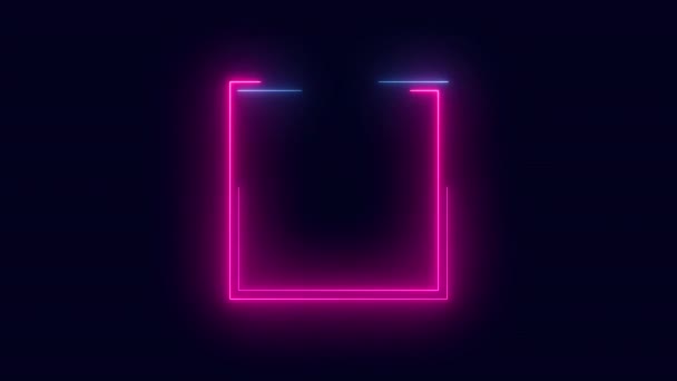 Abstract Neon Frame Transparent Background Luminous Banner Animation ...