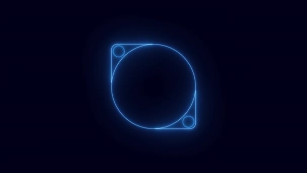 Abstract Neon Looped Frame Transparent Background Luminous Banner ...