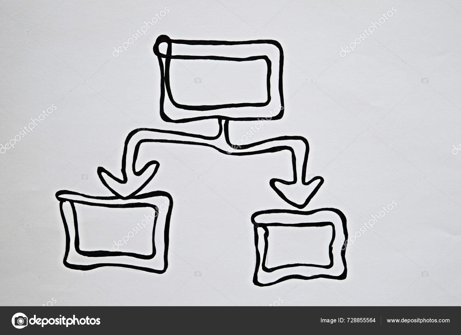 Hand Drawn Flow Chart Clipped Sheets Paper — Stock Photo © shlogova88 ...