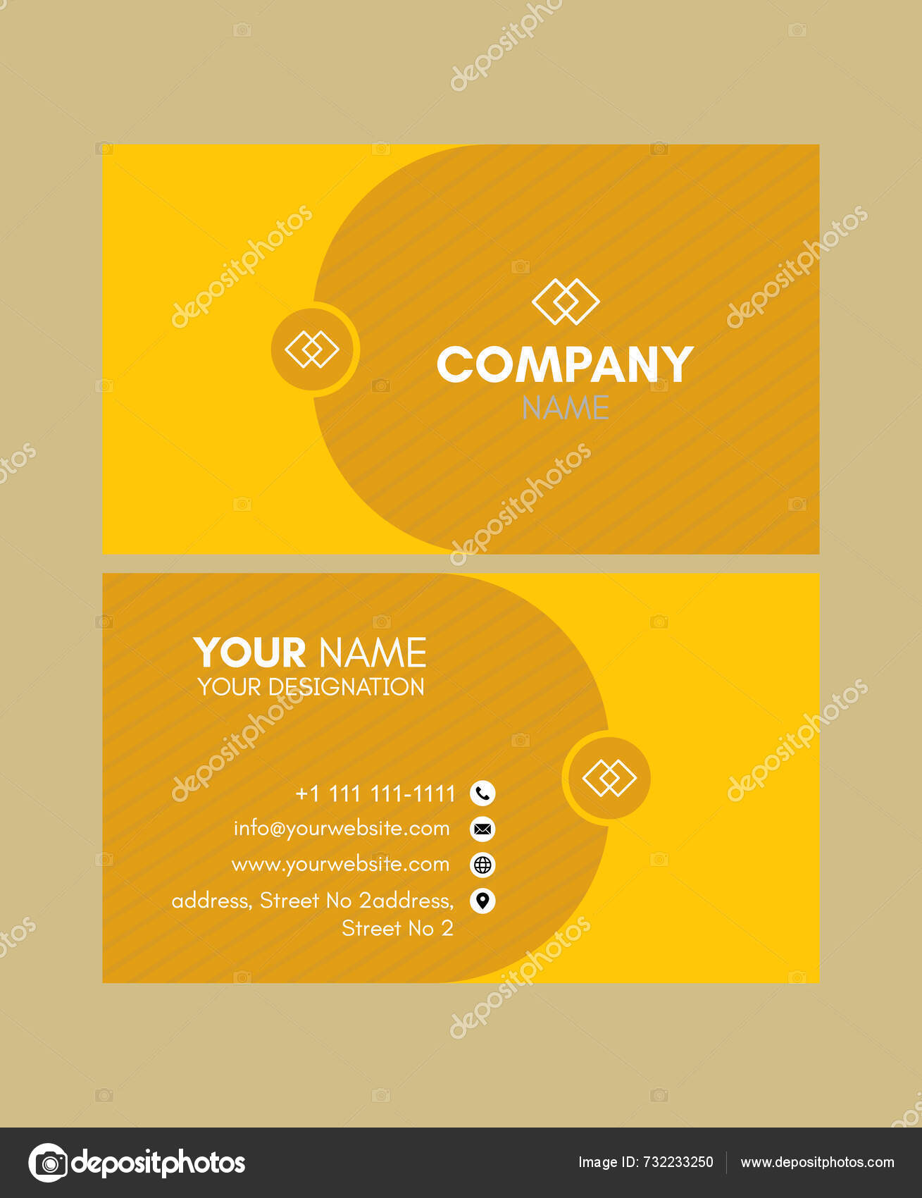 Elegant Business Card Design Brown Color — Stock Photo ...