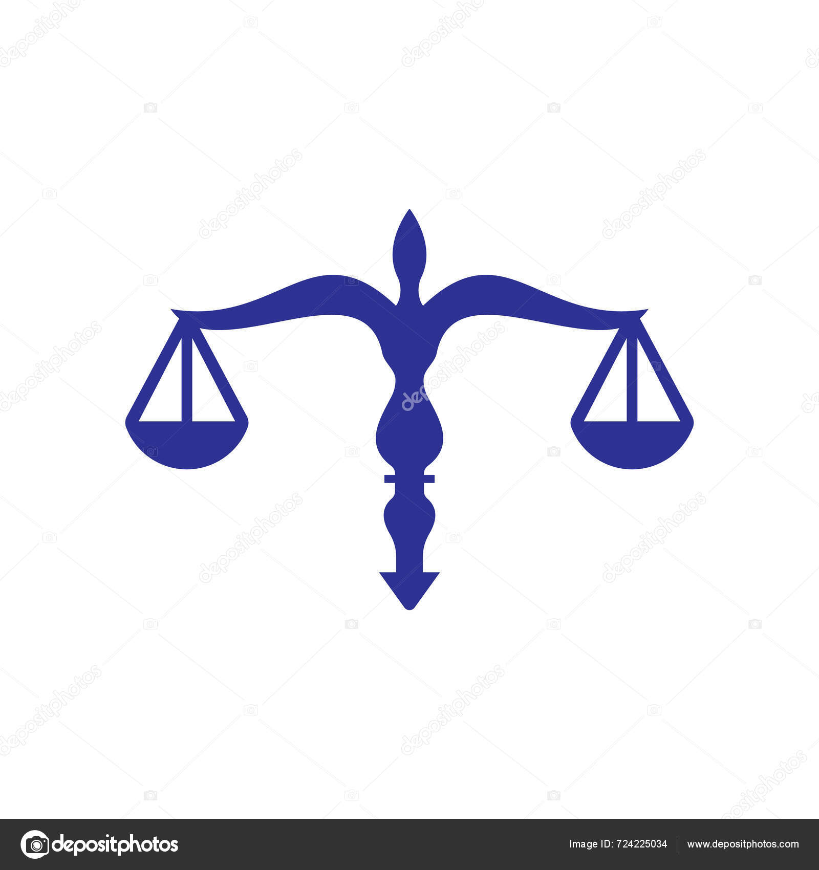 Wektor Logo Prawa Równowagą Sądową Symbolizującą Wymiar Sprawiedliwości ...