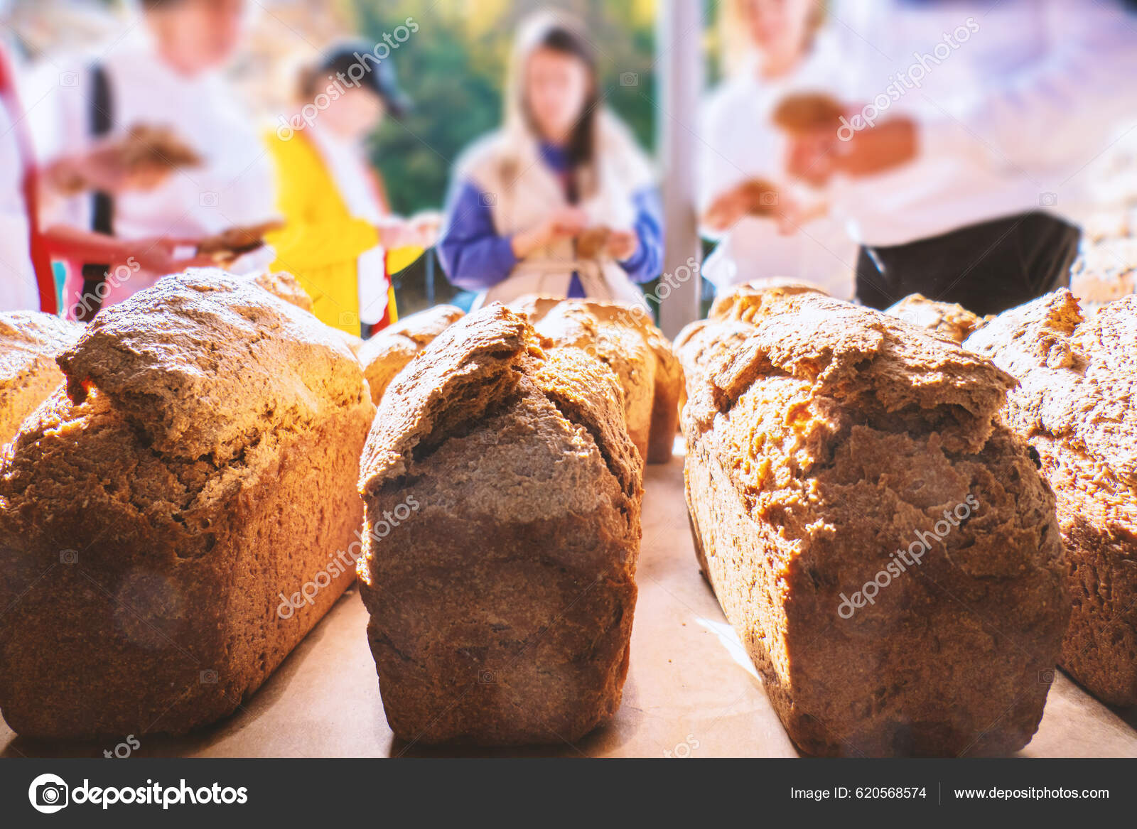 Freshly Baked Rye Bread Brick Shape — Stock Photo © Dizfoto #620568574