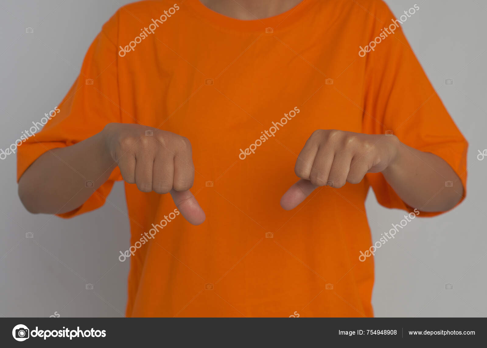 Giving Thumbs Both Hands Sign Language — Stock Photo © noktunstudio ...