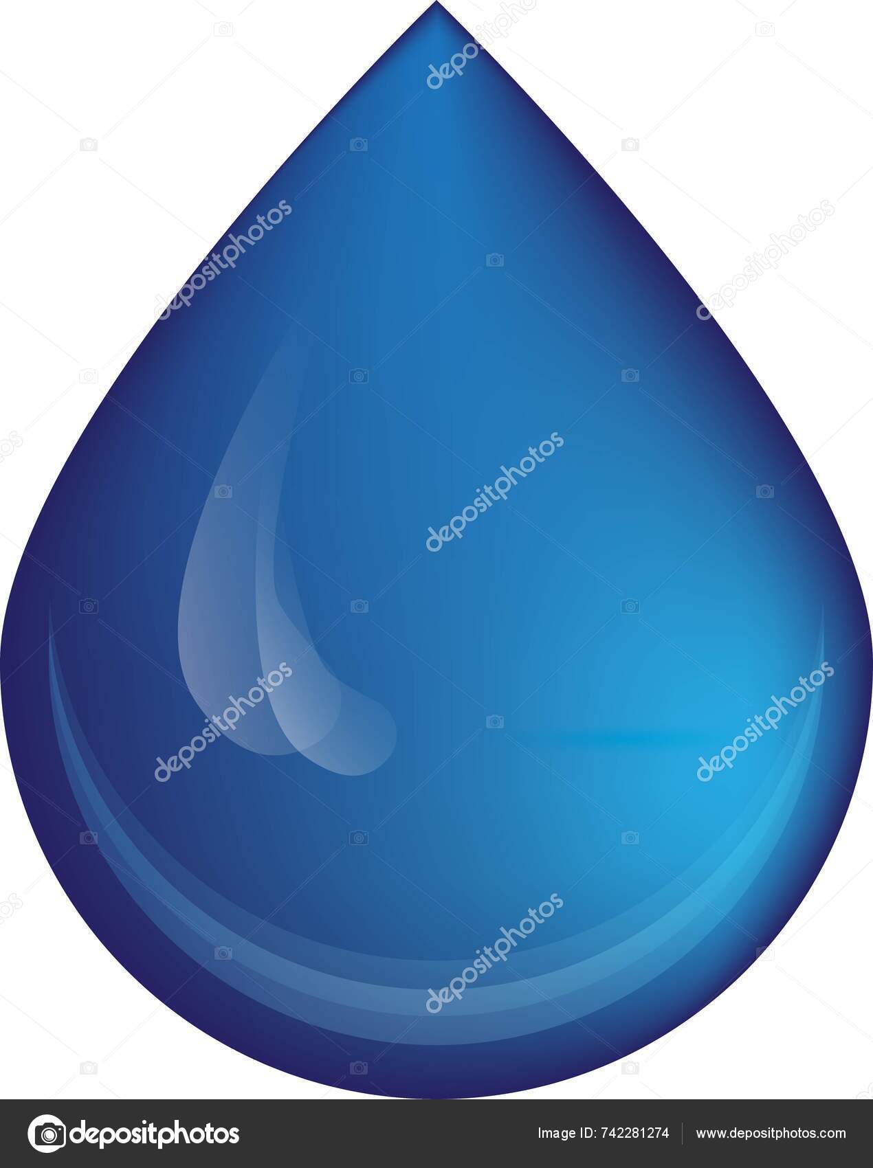 Blue Water Drop Image Features Stylized Blue Water Drop Gradient ...