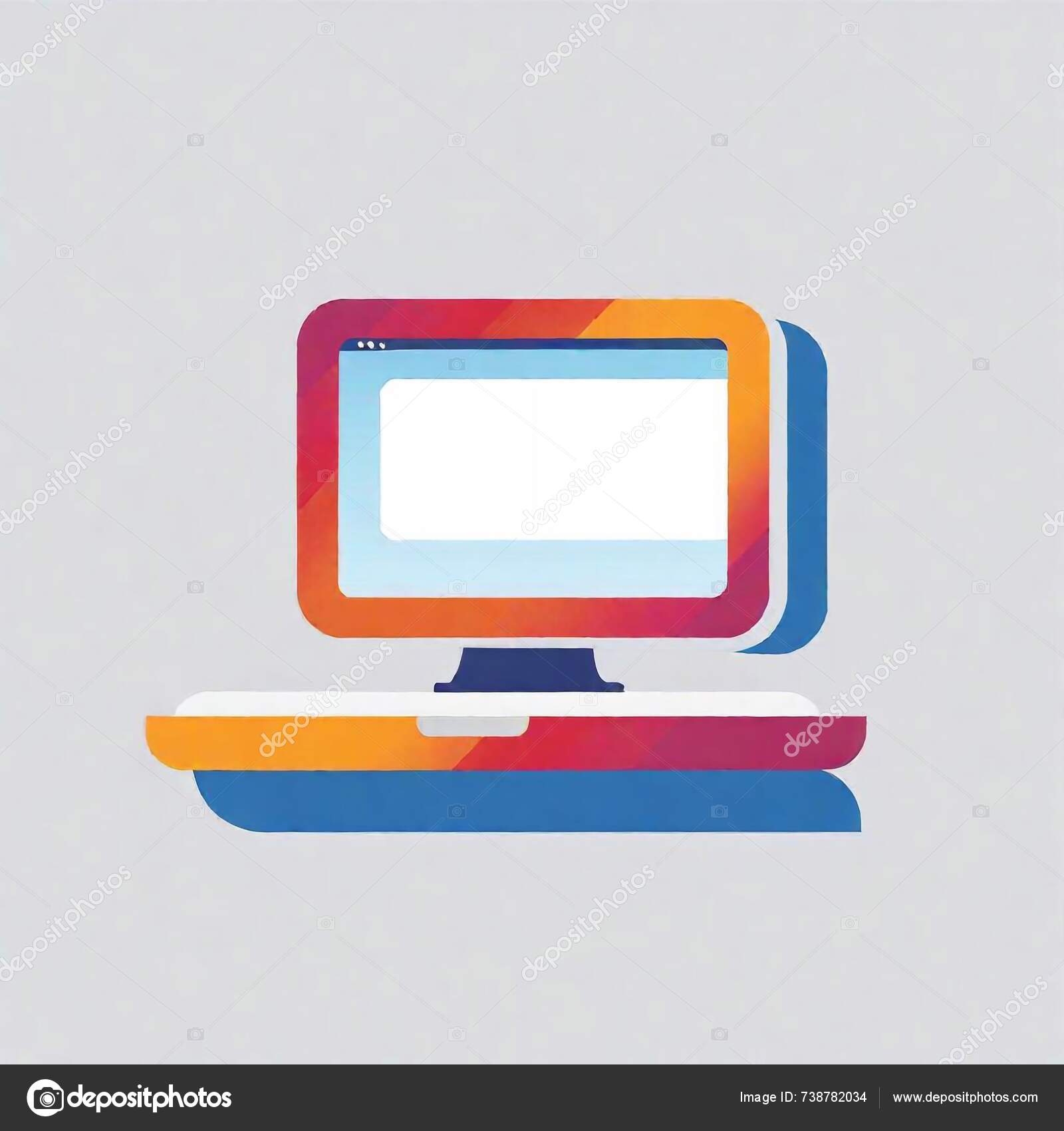 Computer Laptop Logo Vector Art Viewed Eye Level Shallow Focus — Stock ...
