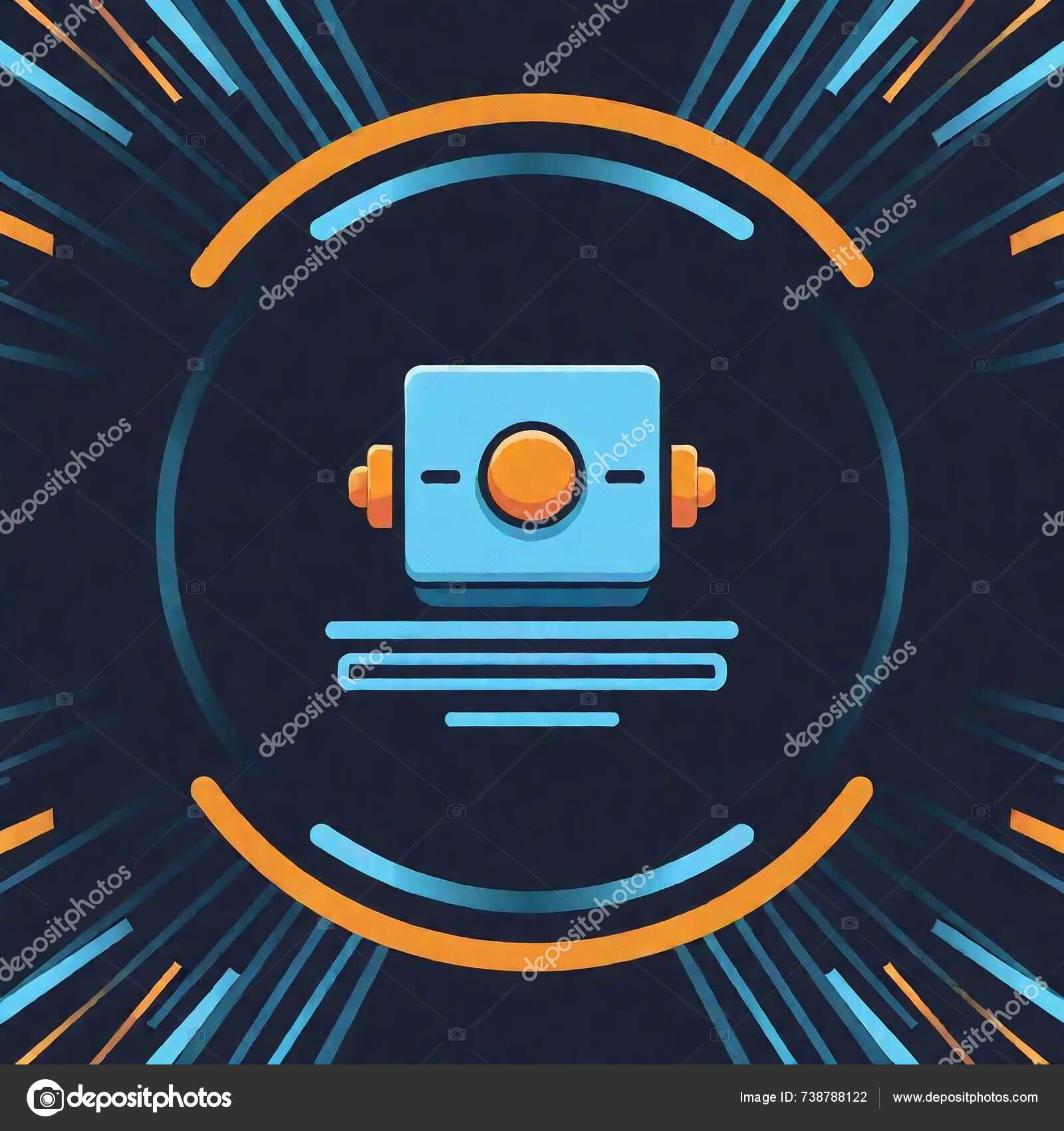 Cartoon Computer Logo Sci Tech Effect Circle Logo — Stock Photo ...