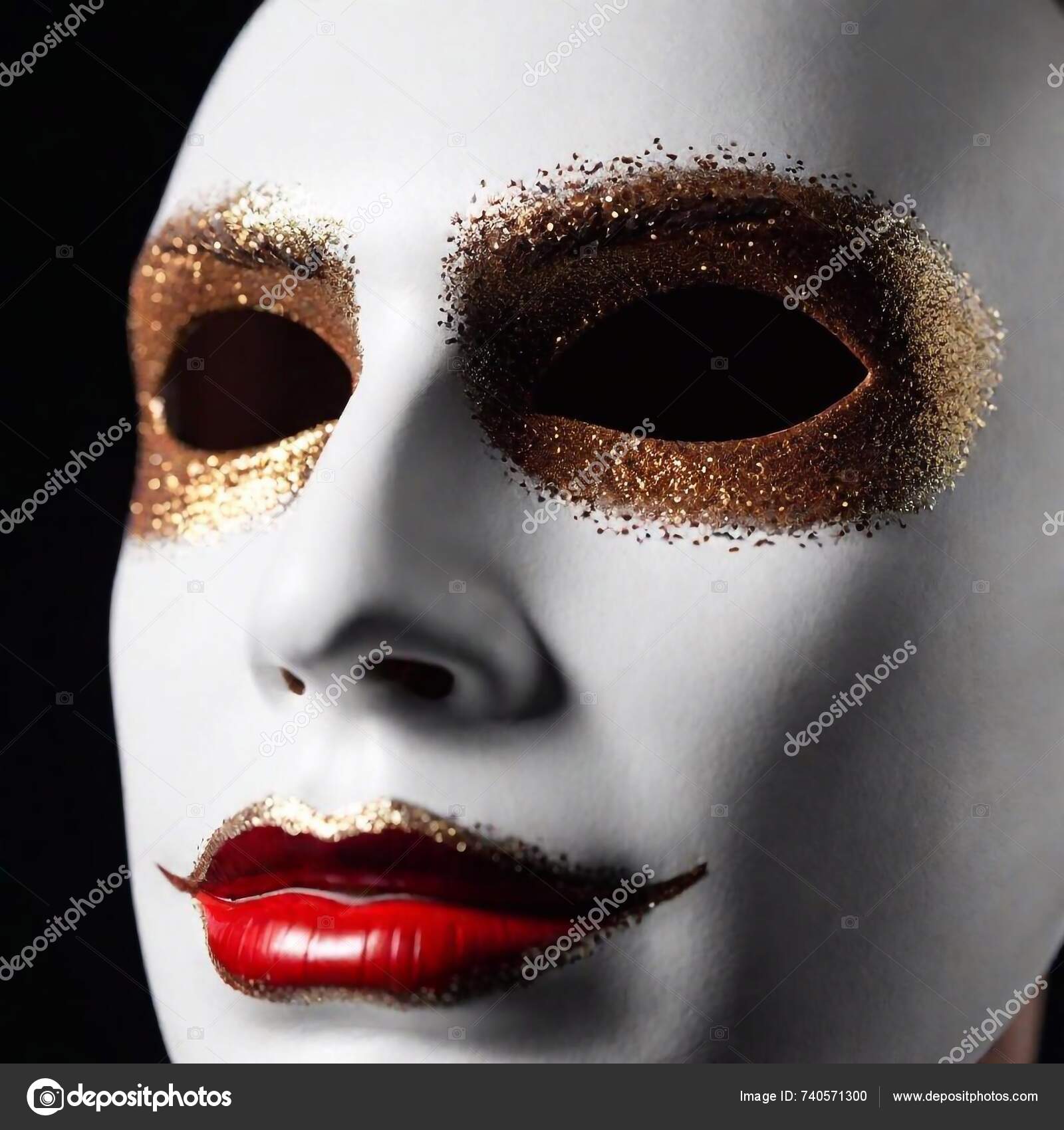 Close View Female Face Golden Mask — Stock Photo © Depositphotos AI ...