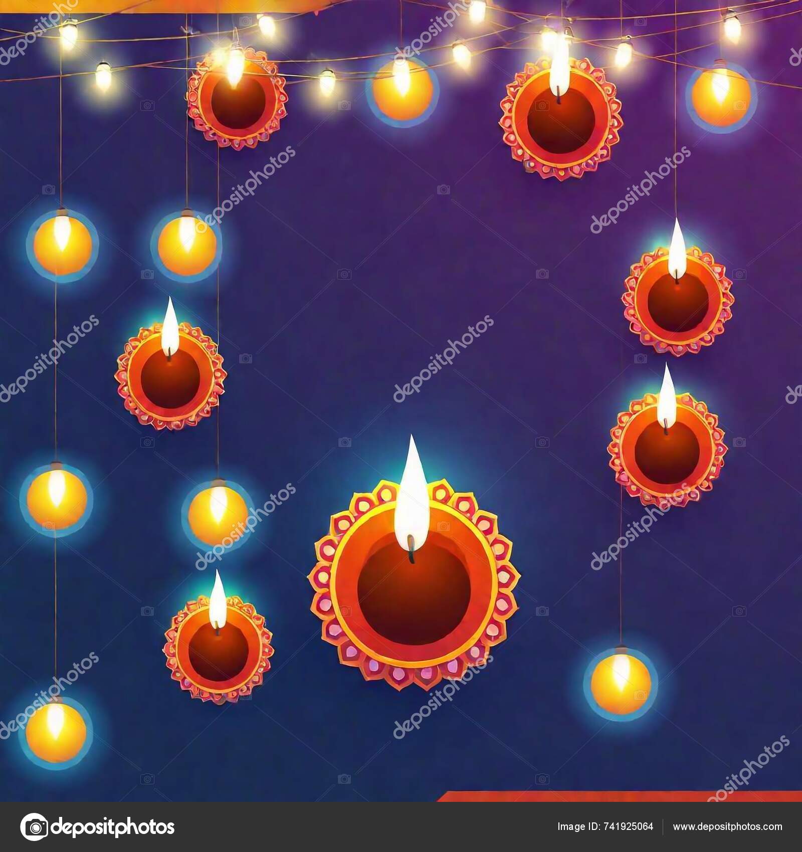 Paper Craft Postcard Diwali Lights — Stock Photo © Depositphotos AI ...