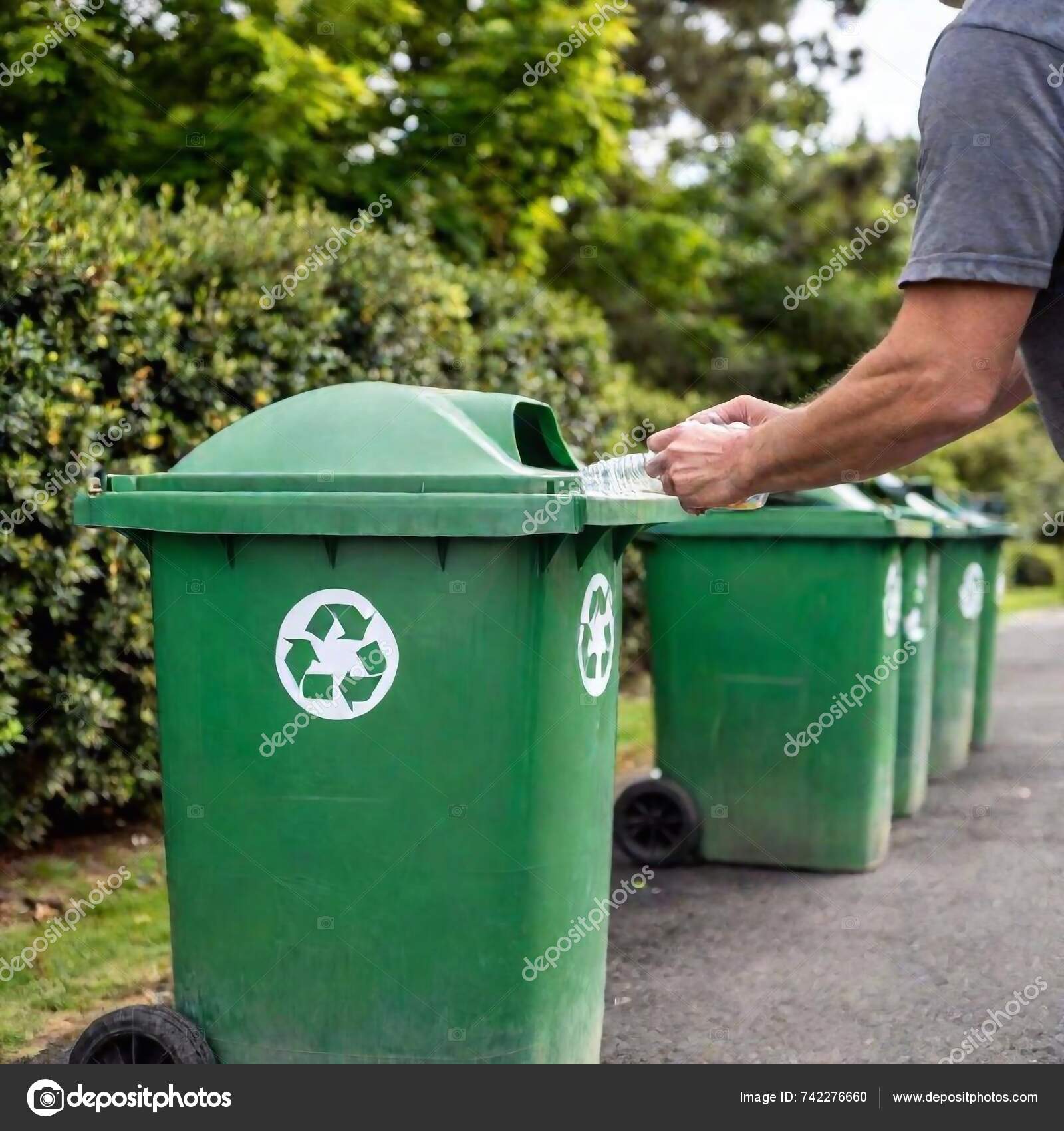 Volunteer's Hands Sorting Recyclable Materials Bins Recycling Bin Sharp ...