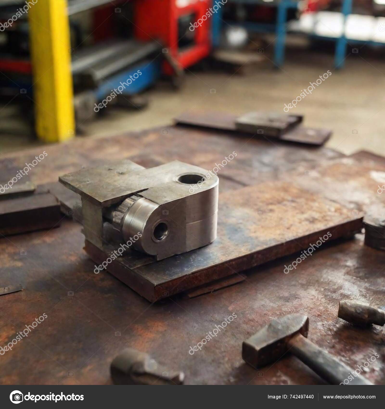 Detailed Scene Showing Manufacturing Process Metal Products Image ...