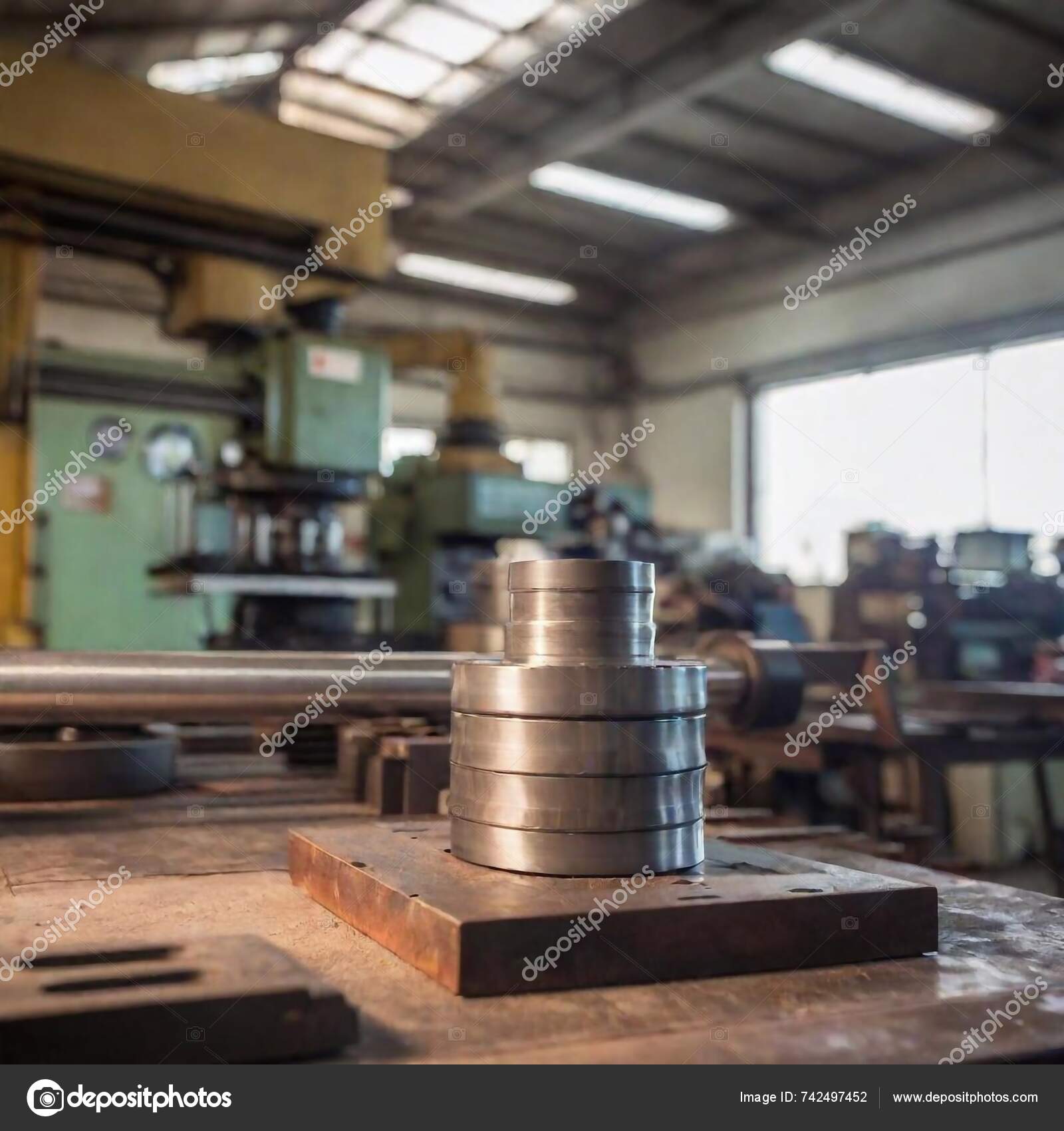 Detailed Scene Showing Manufacturing Process Metal Products Image ...