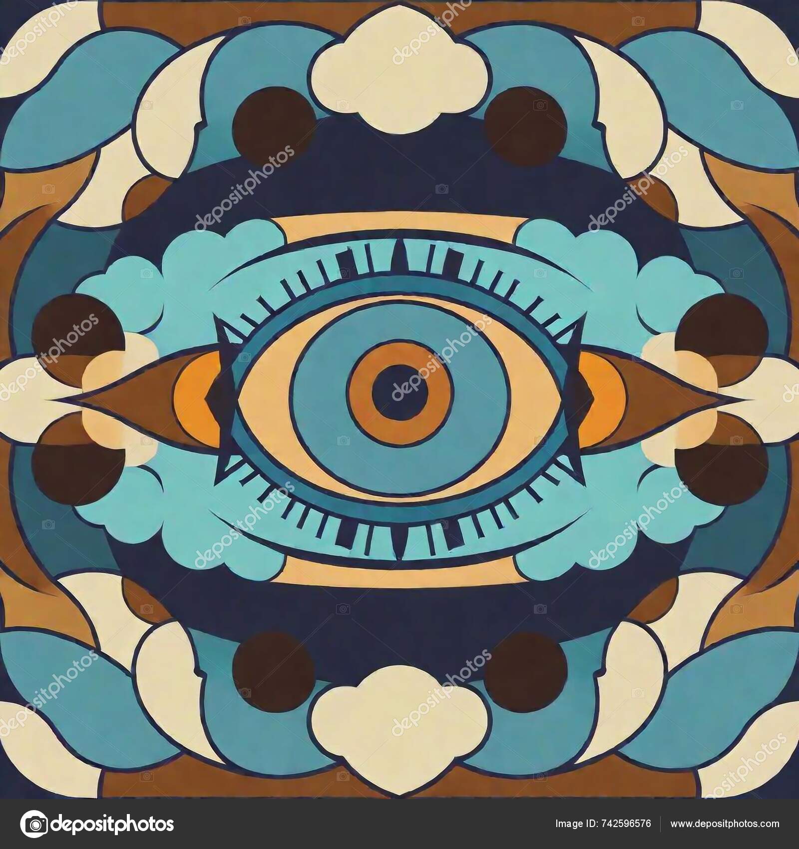 Logo Mystic Magic Eye Surrounded Light Cloud Stylized Vector — Stock ...