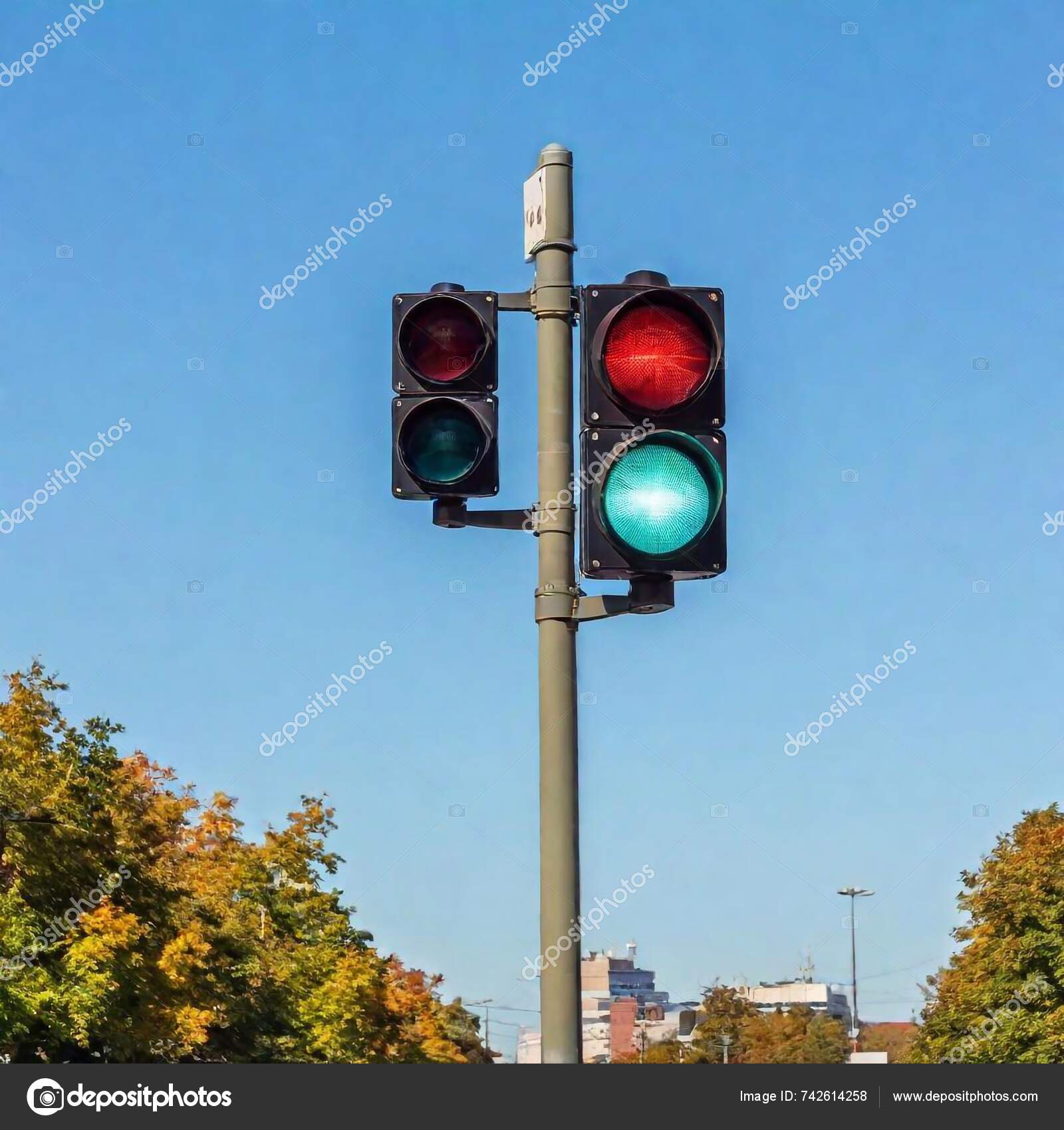 Represent Road Intersection Regulated Traffic Light Normal Flow ...