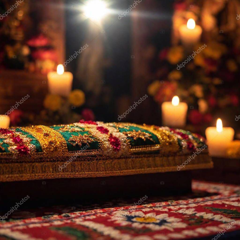 Un detallado plano negro a nivel del suelo de una escena del Día de la ...