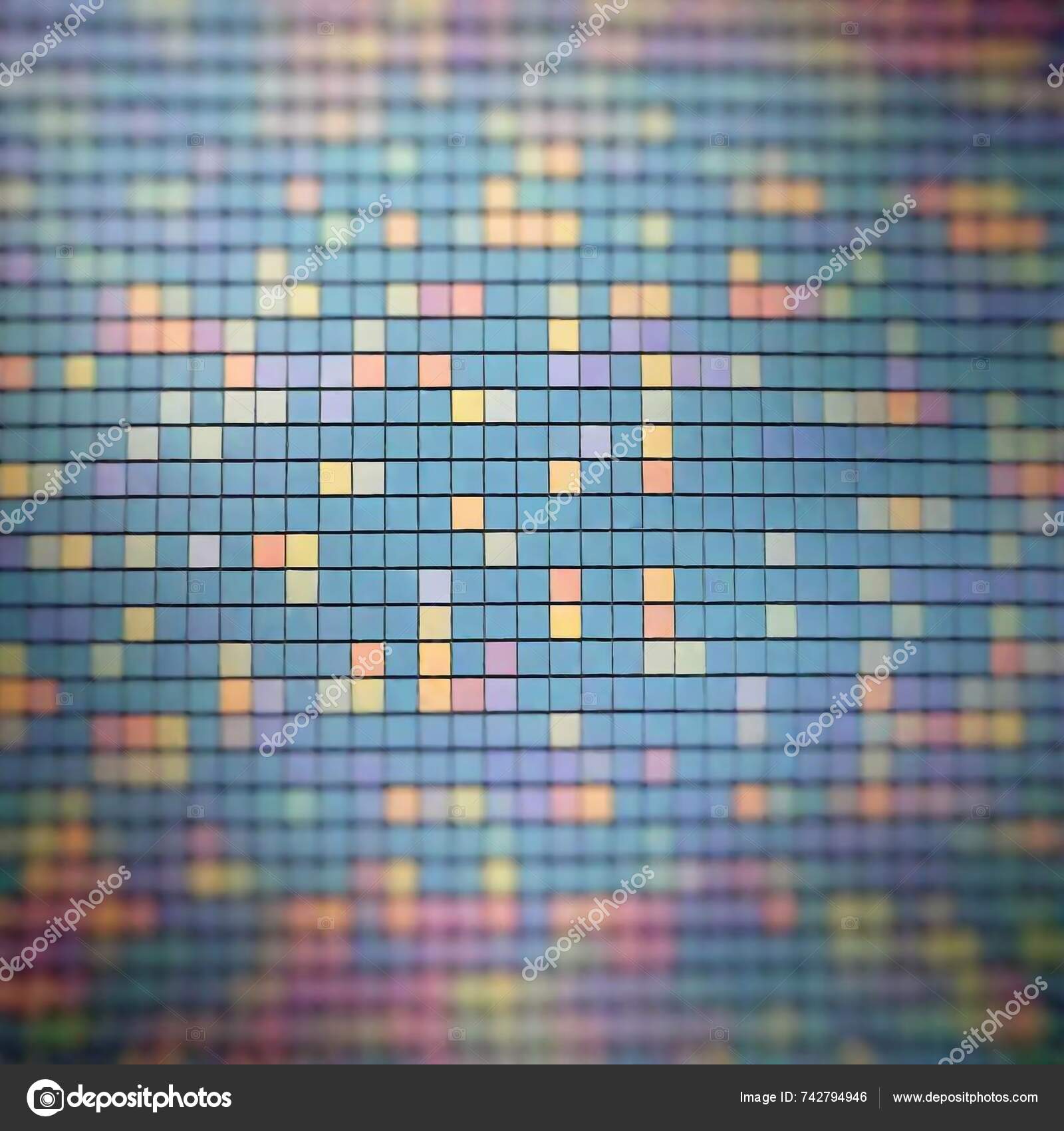 Digital Mosaic Flatlay Tiny Digital Squares Variety Colors Textures ...