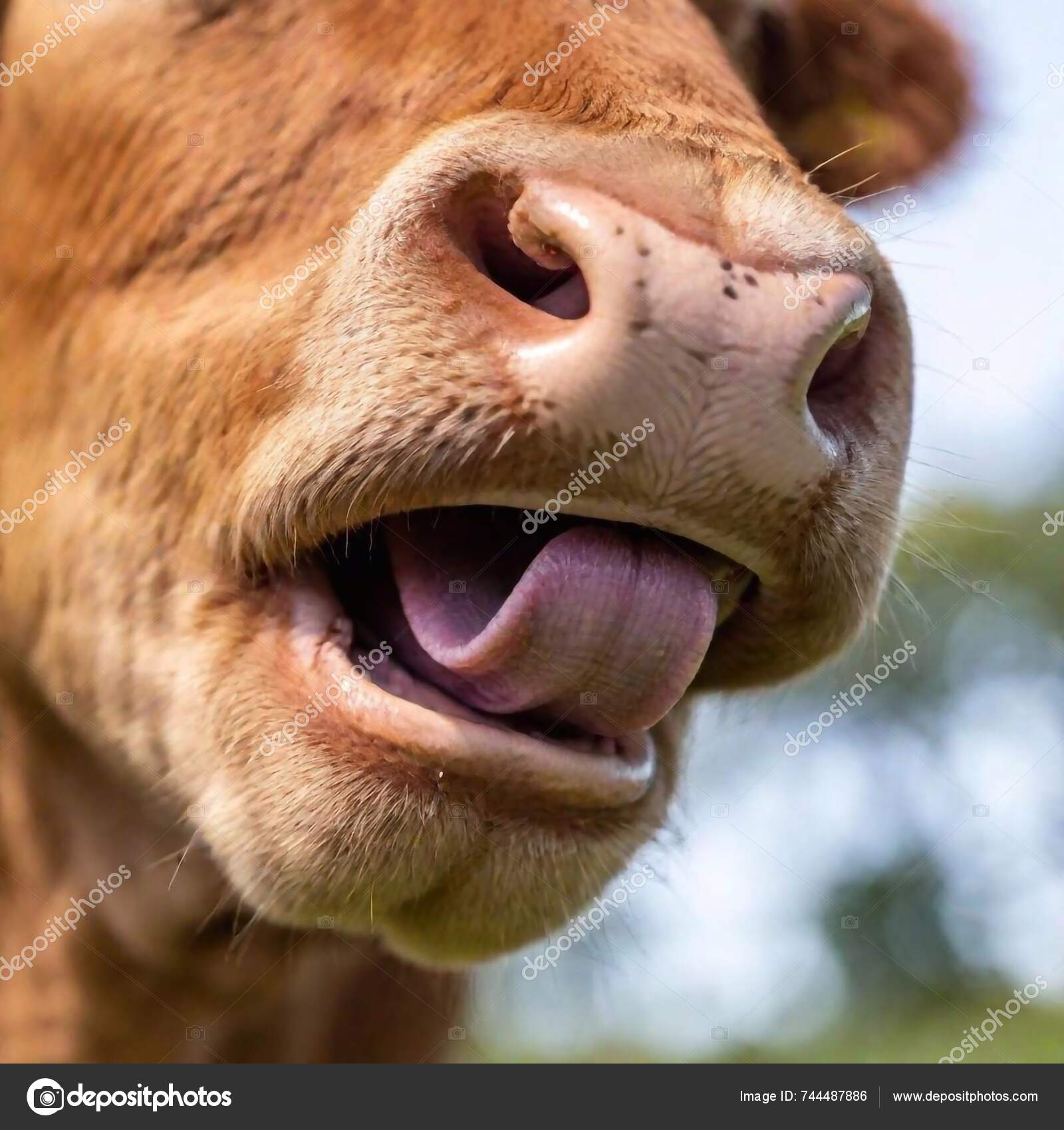 Portrait Cute Red Cow — Stock Photo © Depositphotos AI #744487886