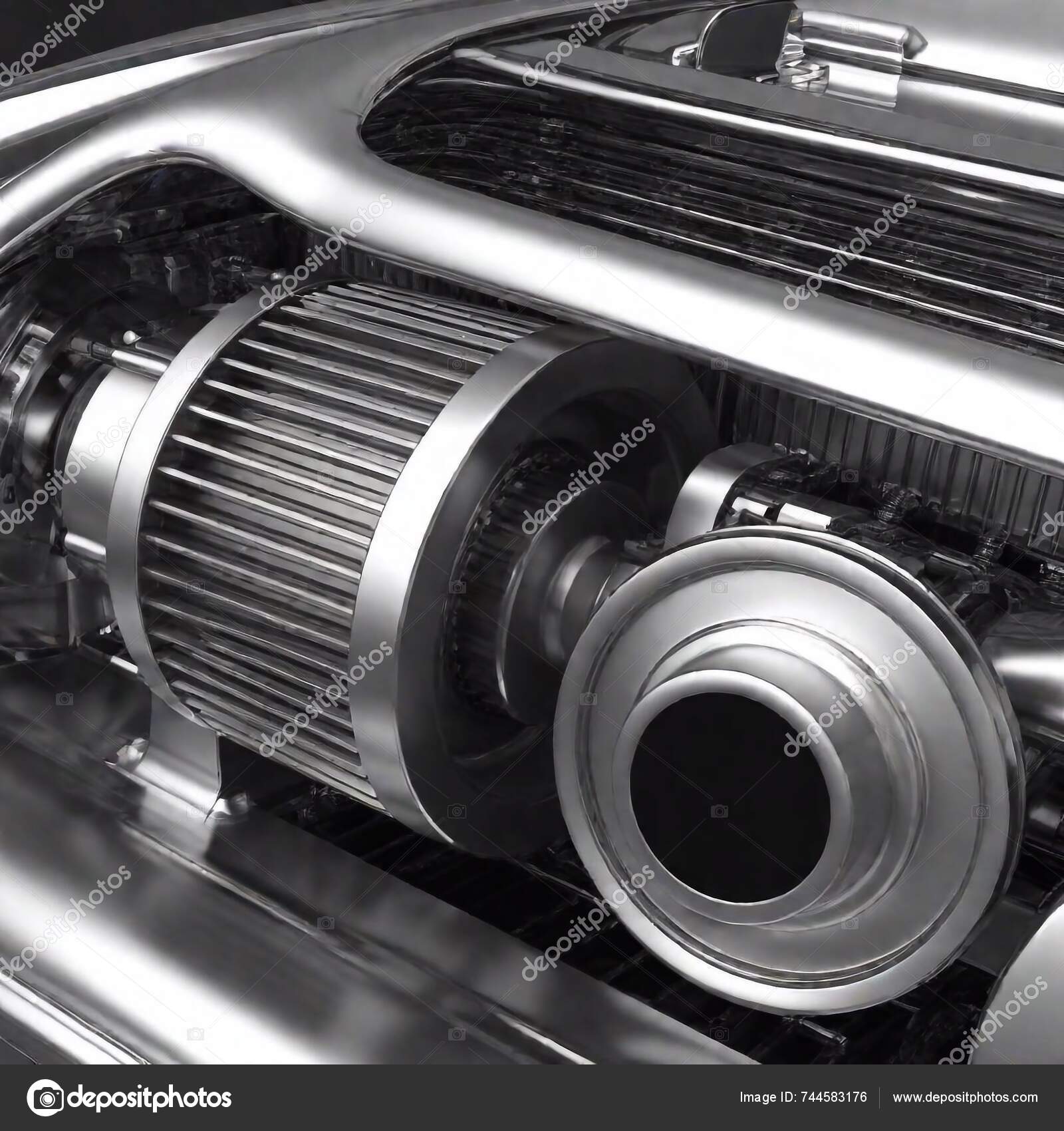 High Resolution Ultrarealistic Image Meticulously Detailed Car Engine ...