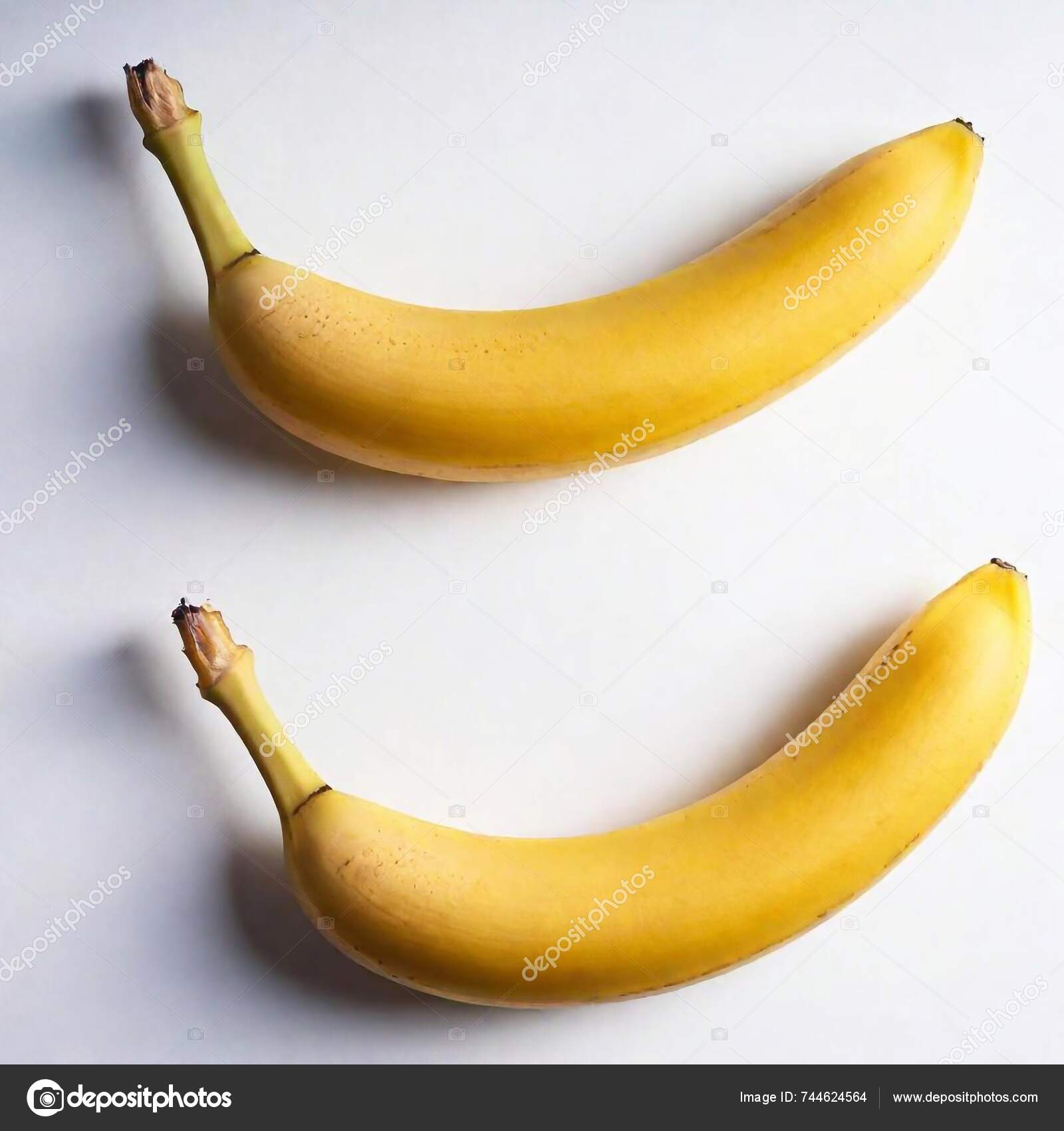 High Resolution Ultrarealistic Photo Featuring Two Vibrant Ripe Bananas ...