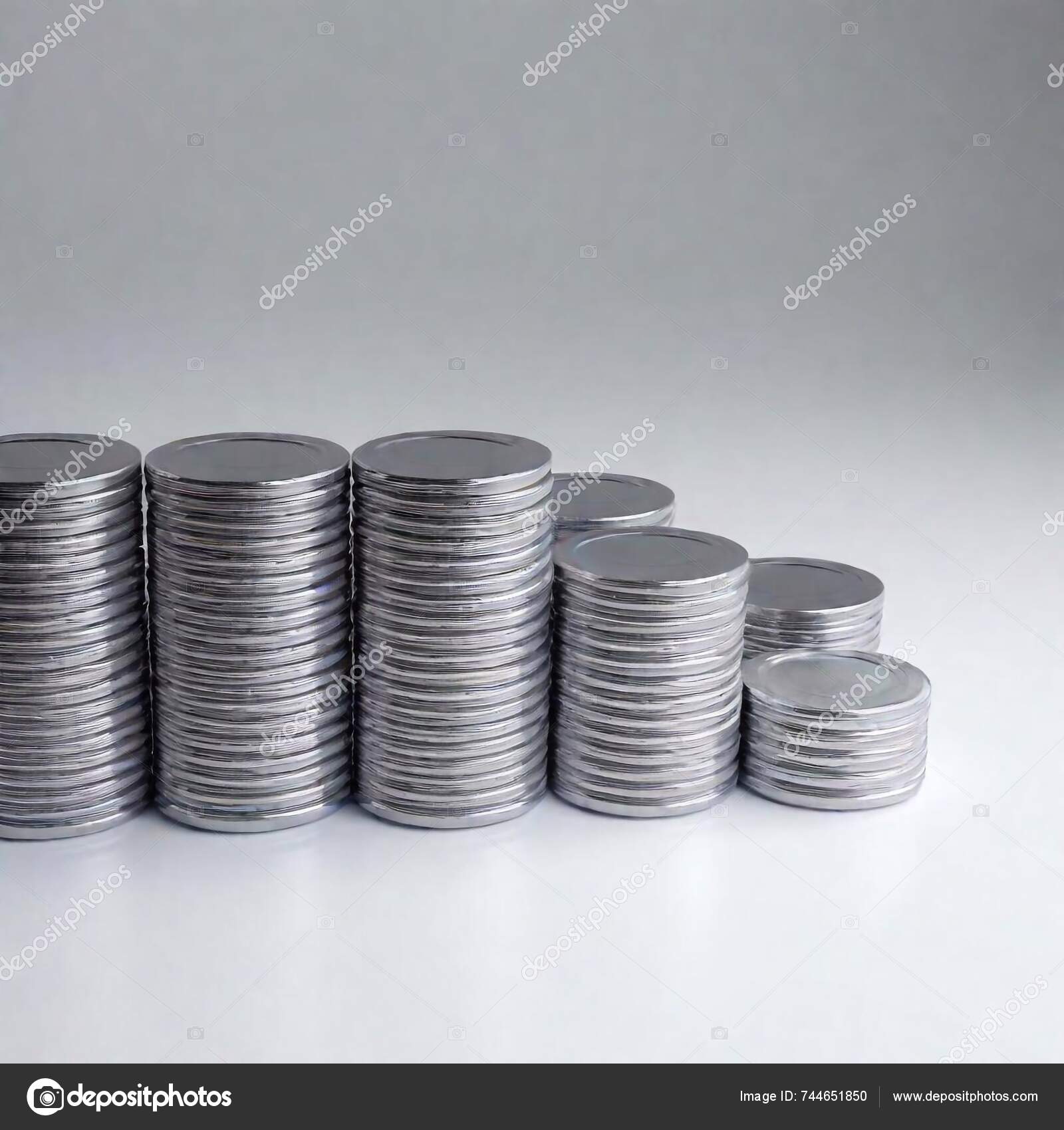 High Resolution Ultrarealistic Photo Depicts Stack Cylindrical Aluminum ...