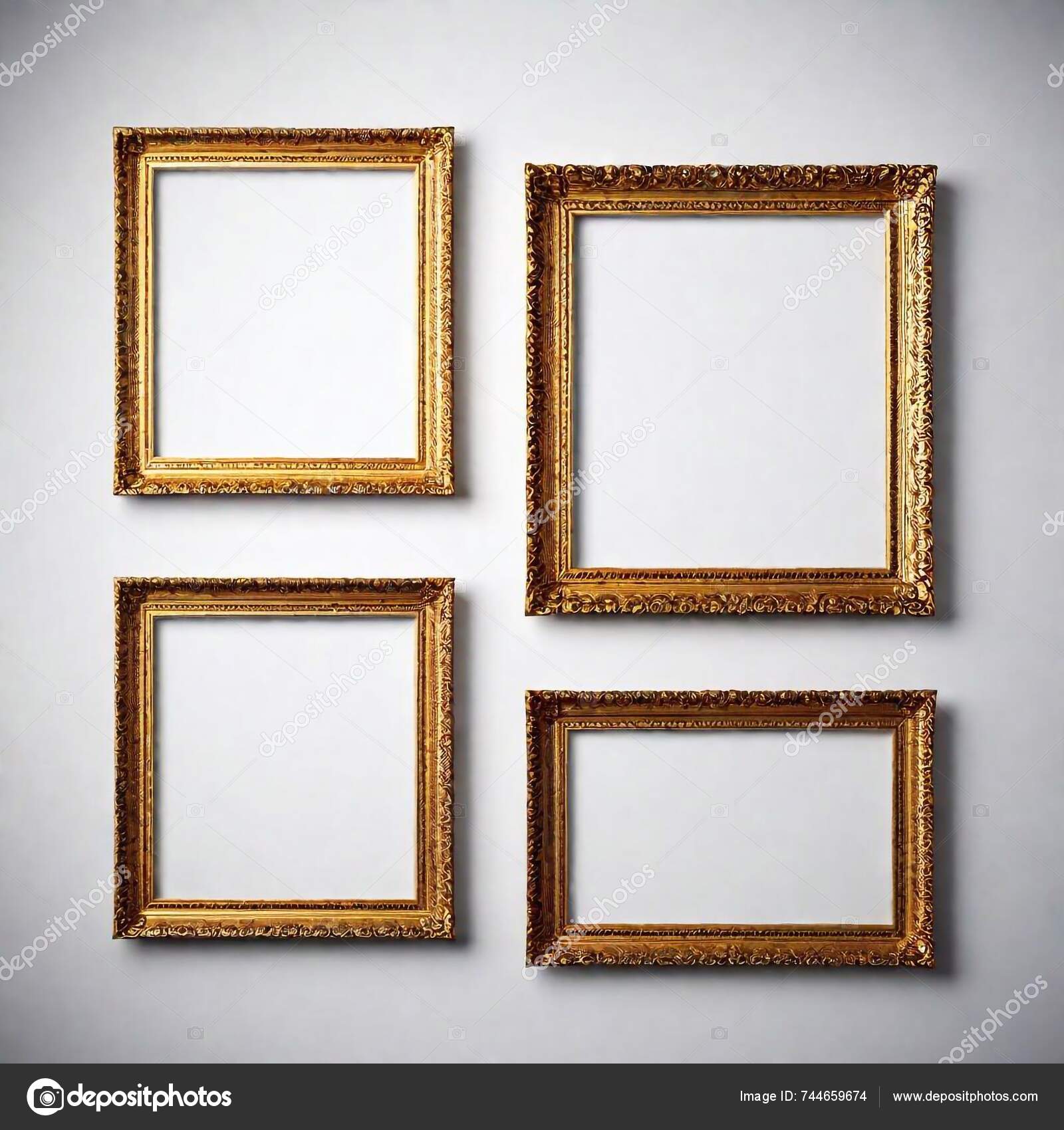 High Resolution Ultrarealistic Image Four Intricately Designed Gold ...