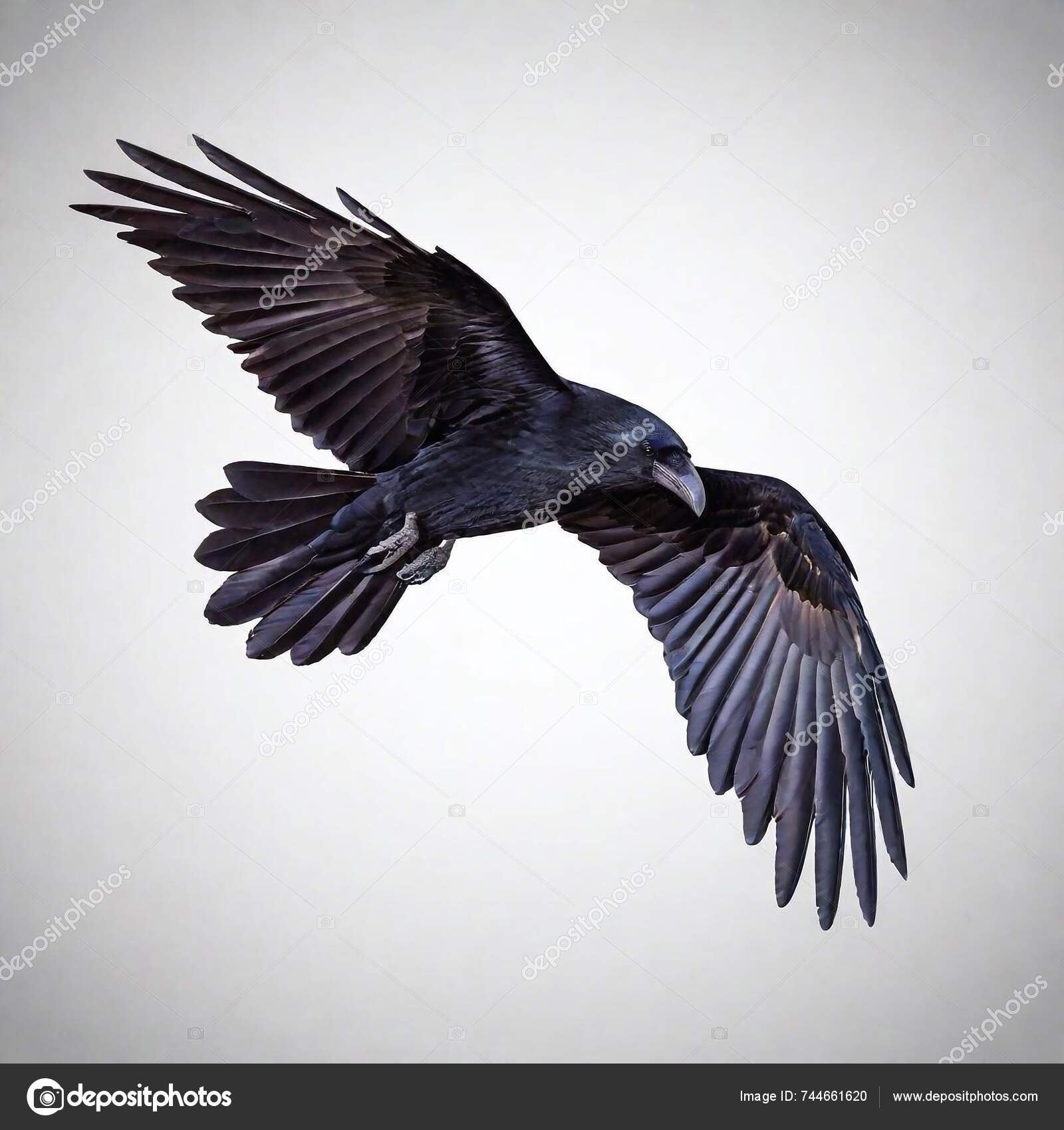 High Resolution Ultrarealistic Image Depicts Majestic Raven Wings Fully ...