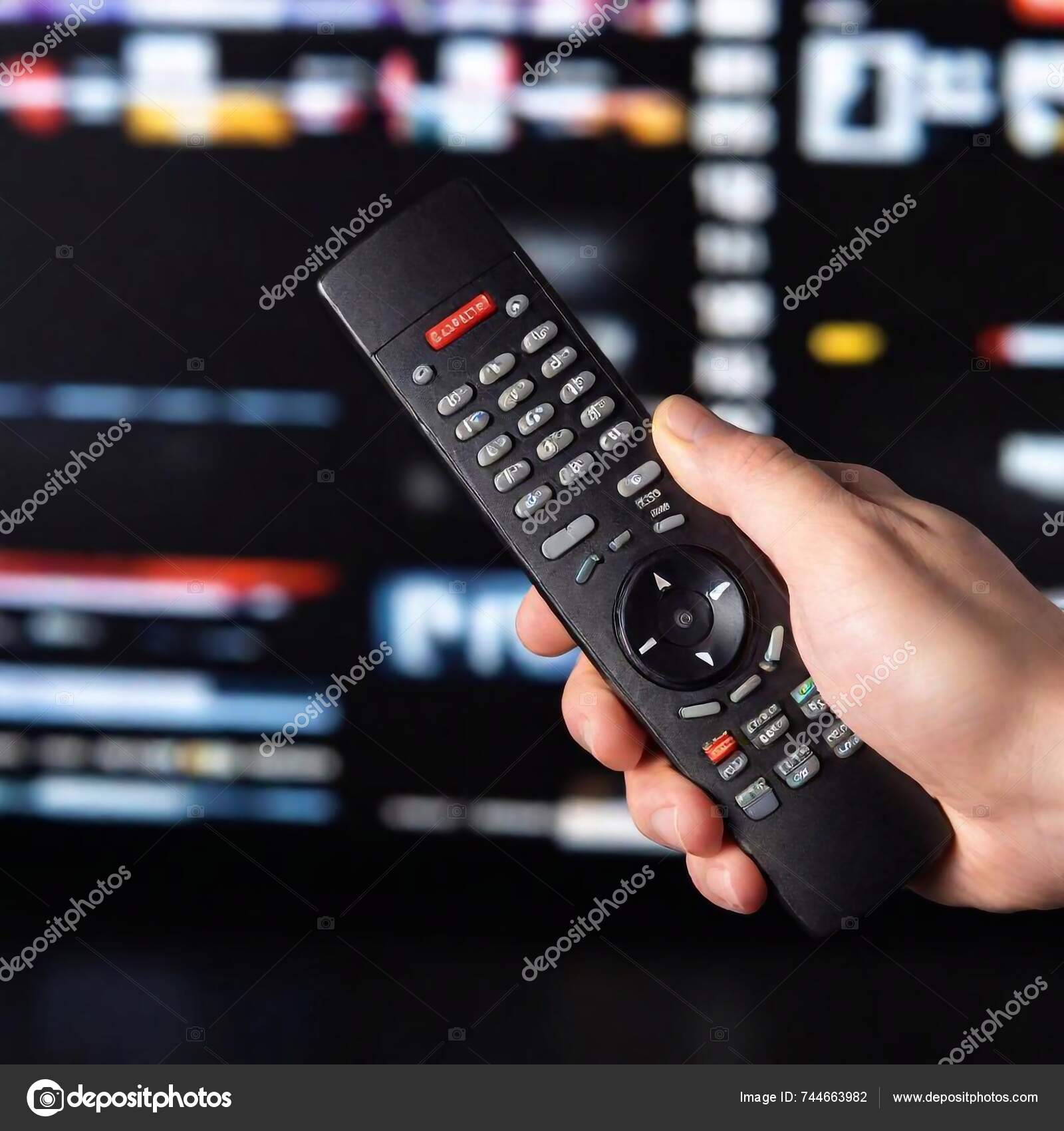 High Resolution Ultrarealistic Image Hand Holding Television Remote ...