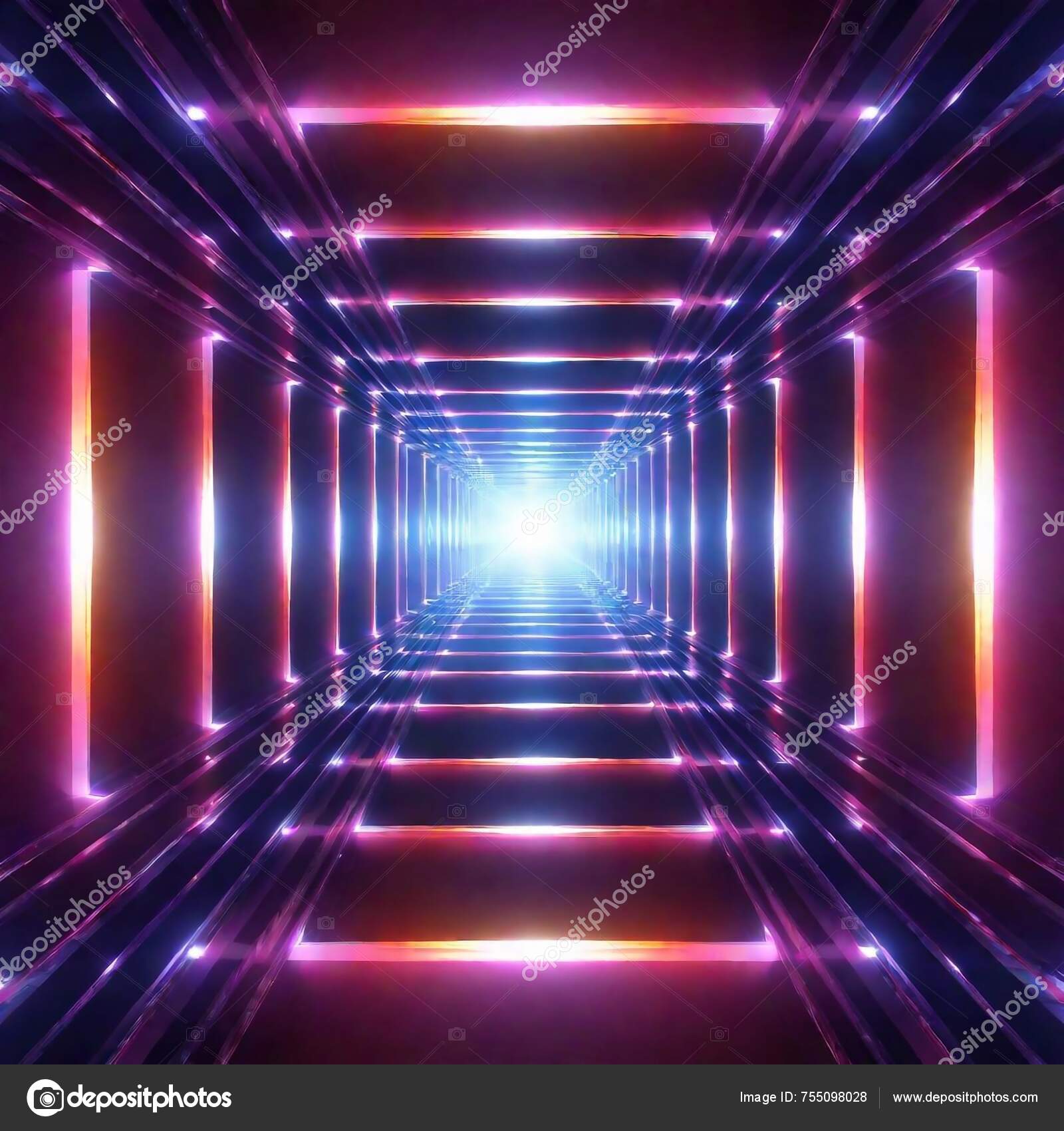 Digital Art Piece Depicting Labyrinth Depth Glowing Pathways — Stock ...