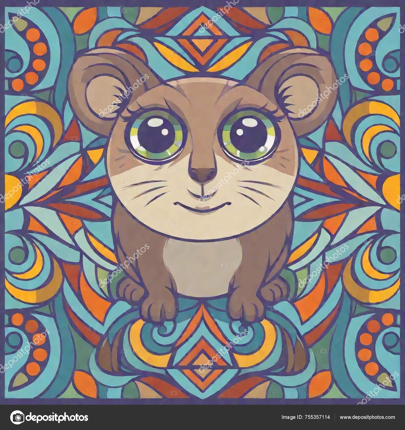 Tarsier Giant Eyes Abstract Drawing Tarsier Exaggerated Oversized Eyes ...