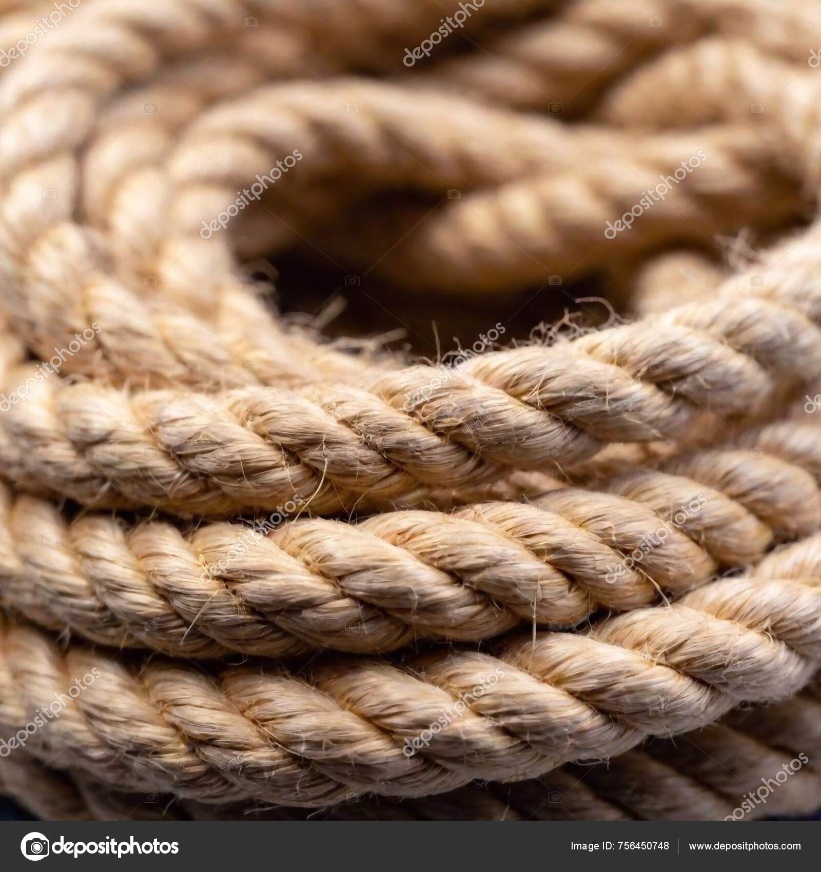 Extreme Macro Frayed Rope Showing Intertwined Fibers Unraveling — Stock ...