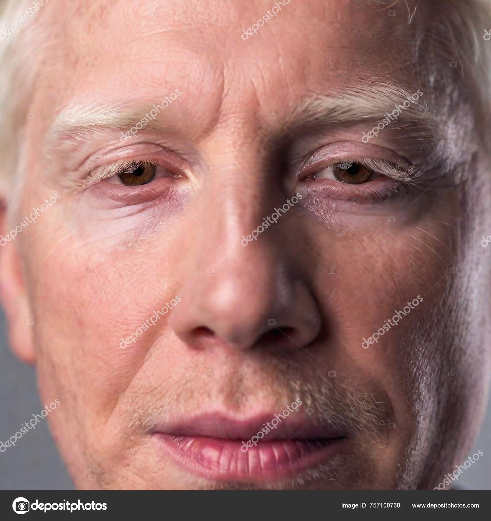 Studio Close Portrait Man Albinism Full Frame Image — Stock Photo ...