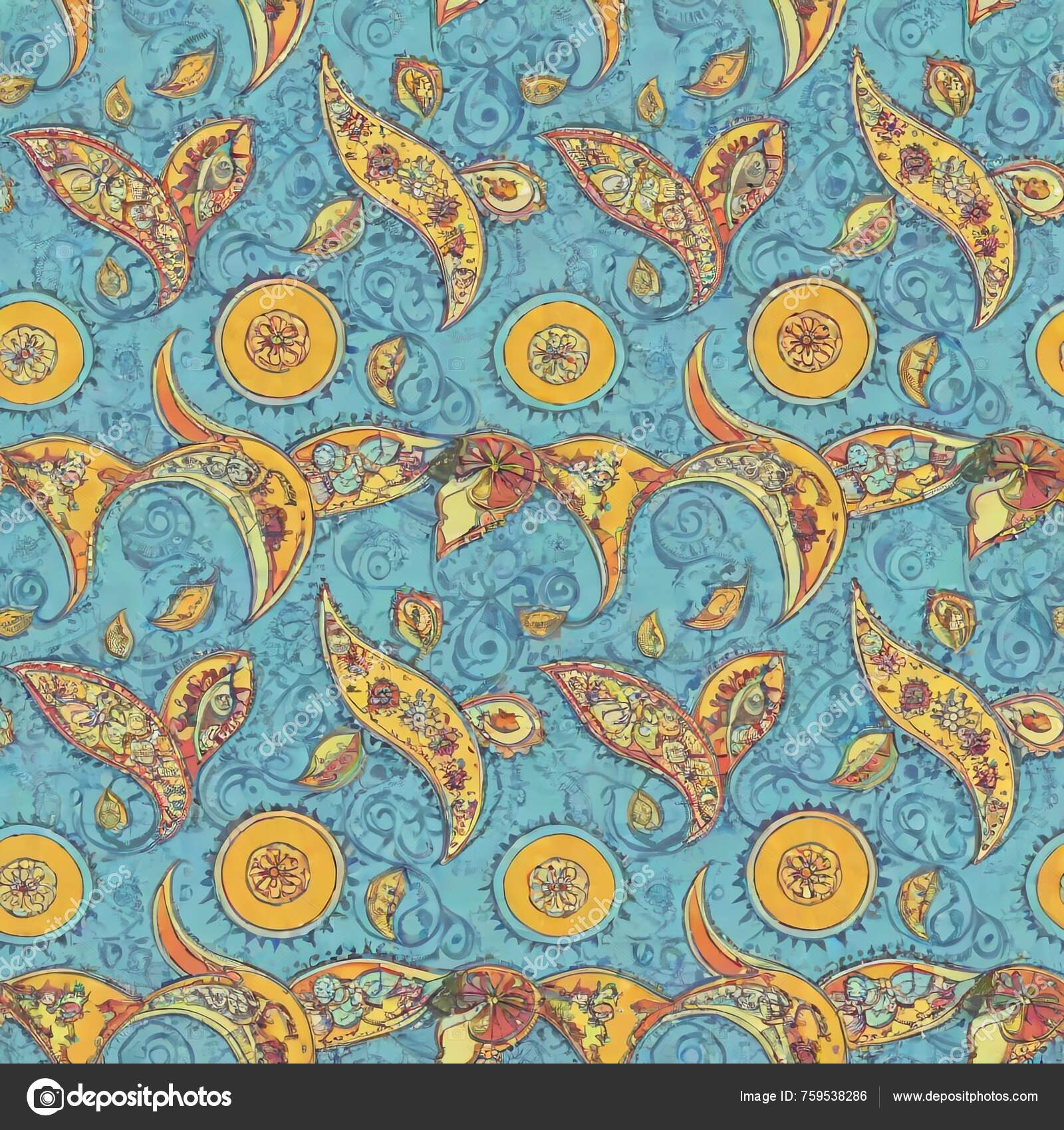 Vegetable Seamless Paisley Pattern — Stock Photo © Depositphotos AI ...