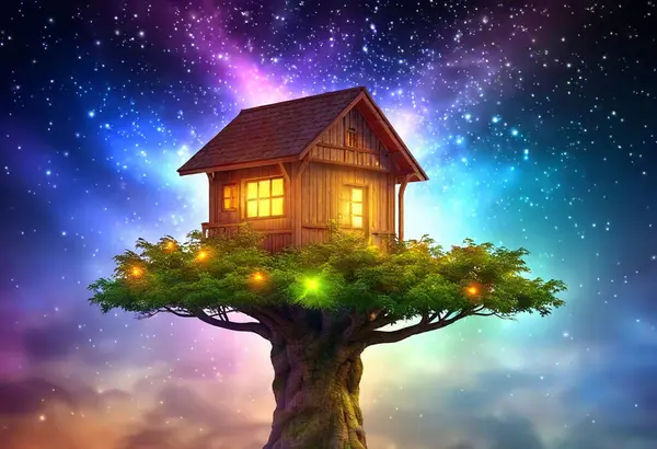 Fantasy landscape treehouse Stock Photos, Royalty Free Fantasy ...