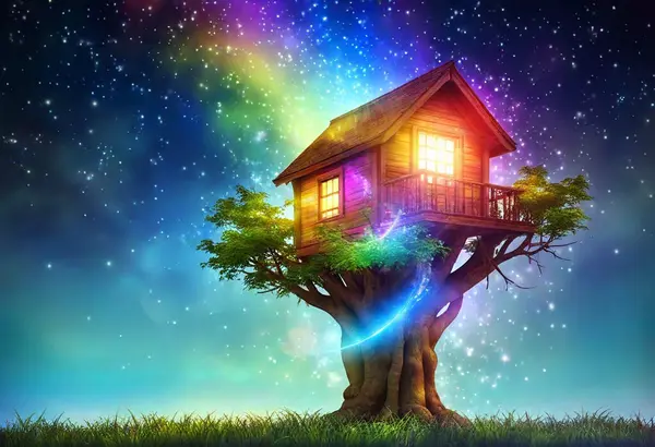 Fantasy landscape treehouse Stock Photos, Royalty Free Fantasy ...