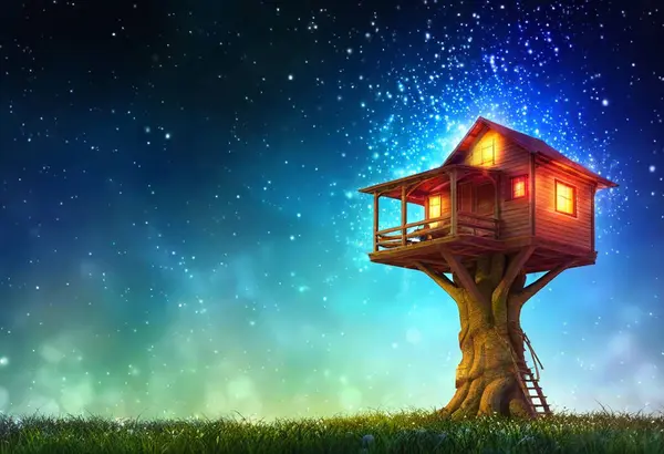 Fantasy landscape treehouse Stock Photos, Royalty Free Fantasy ...