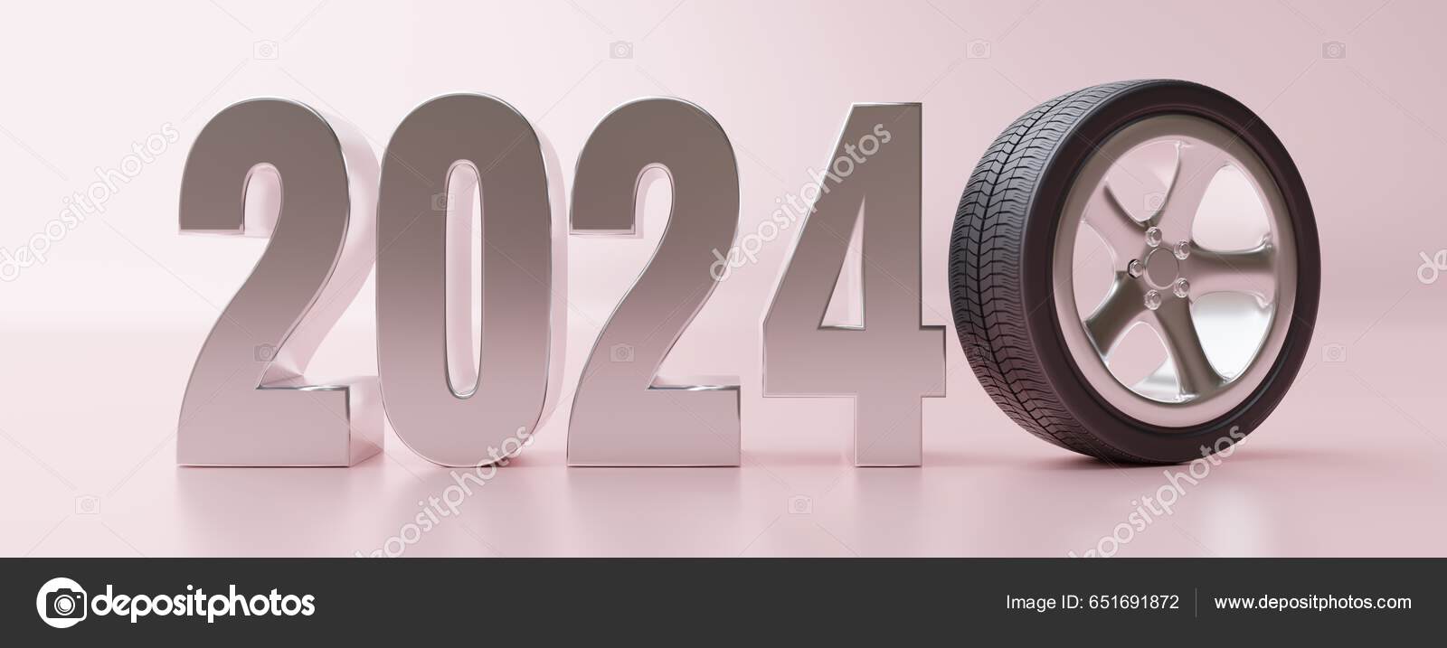 2024 New Year Safe Drive Concept Rim Tire Alloy Wheel — Stock Photo ...