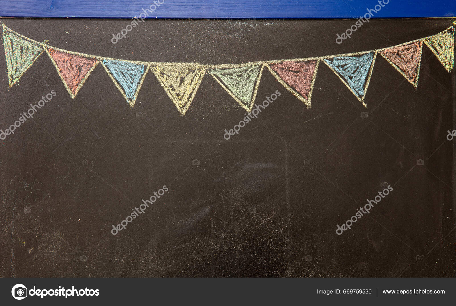 Colorful Pennants Chalkboar — Stock Photo © gioiak2 #669759530