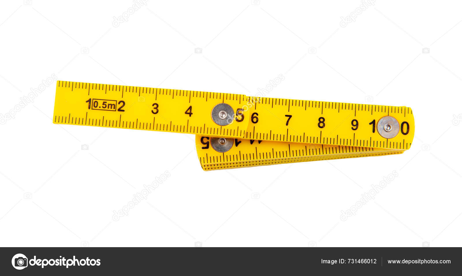 Yellow Measure Ruler Isolated White Transparent Ten Length — Stock ...