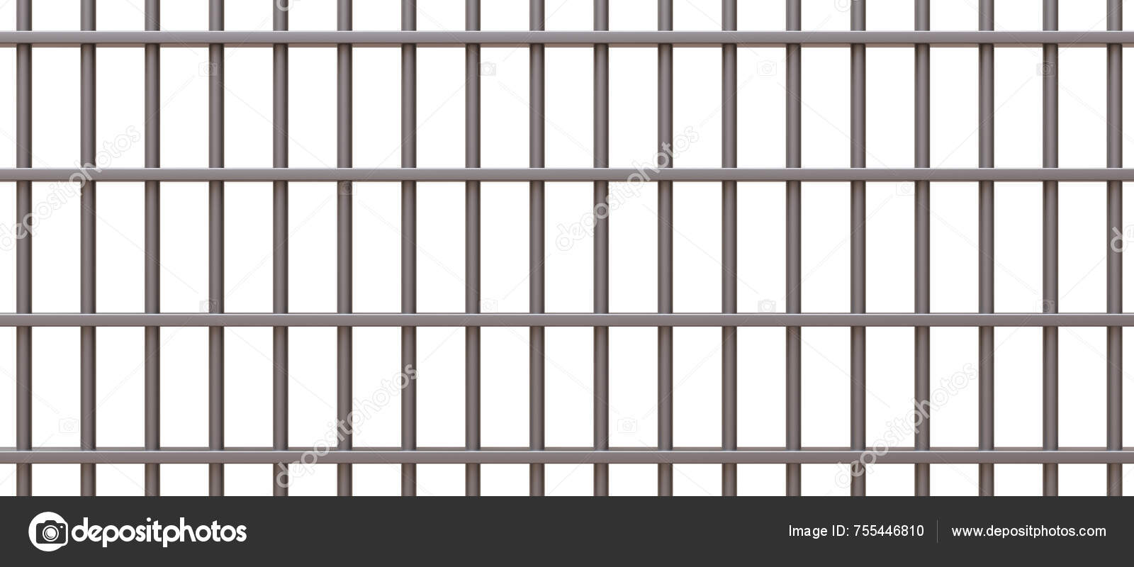Prison Bars Isolated White Transparent Stainless Steel Rods Grid Jail ...