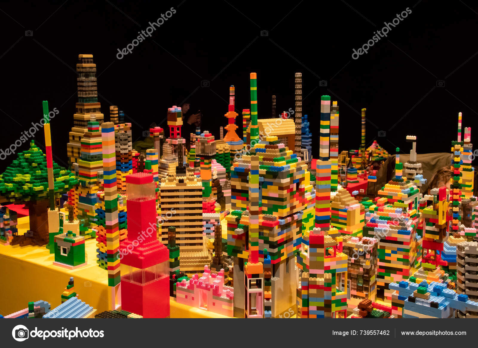 Work Bench Various Building Built Visitors Using Lego Blocks Displayed ...