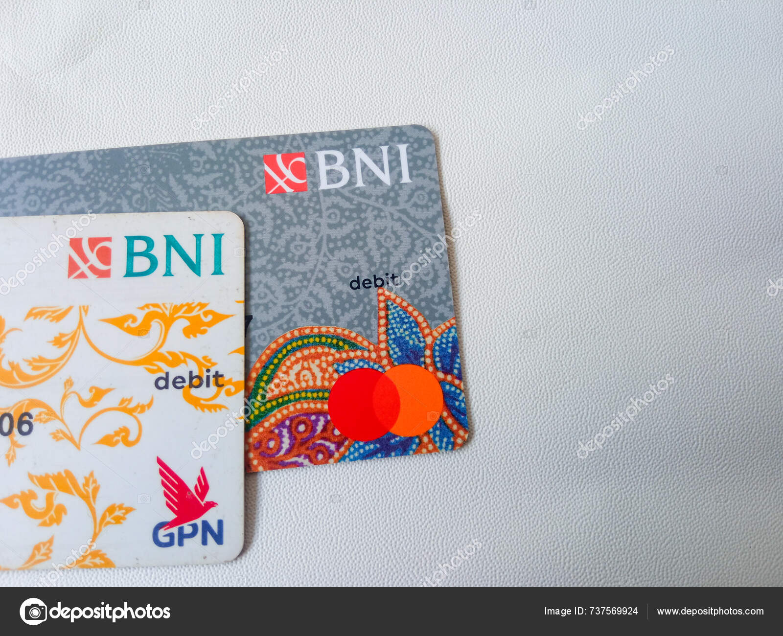 Surabaya Indonesia August 2024 Several Bni Atm Cards Isolate White ...