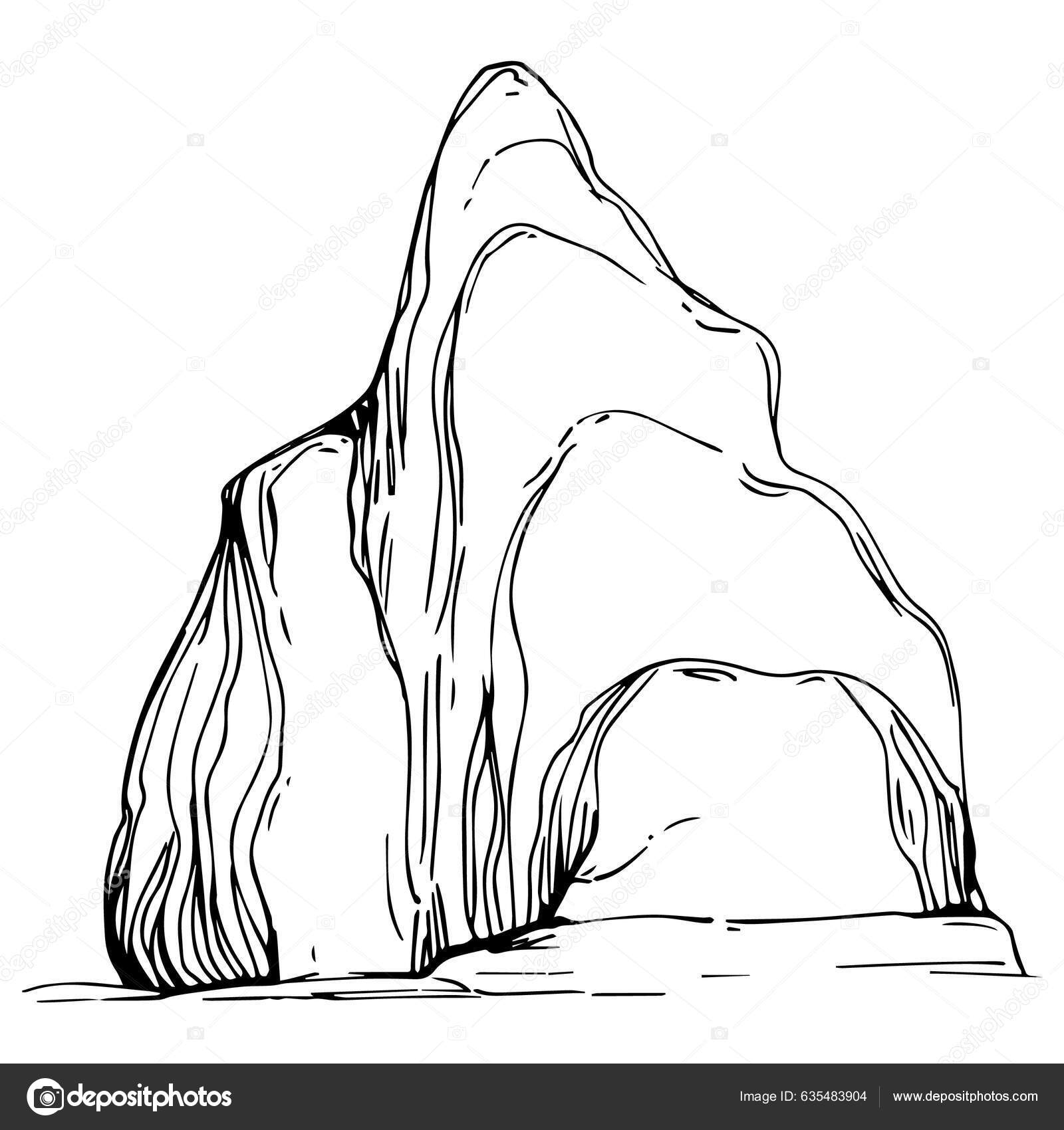 Stone Rock Monochrome Vector Gravel Pebble Natural Rocky Slate Lump ...