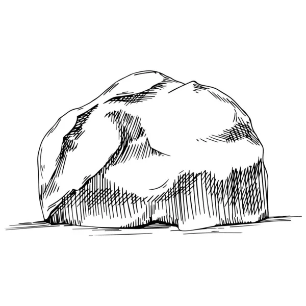 Stone Rock Monochrome Vector Gravel Pebble Natural Rocky Slate Lump ...