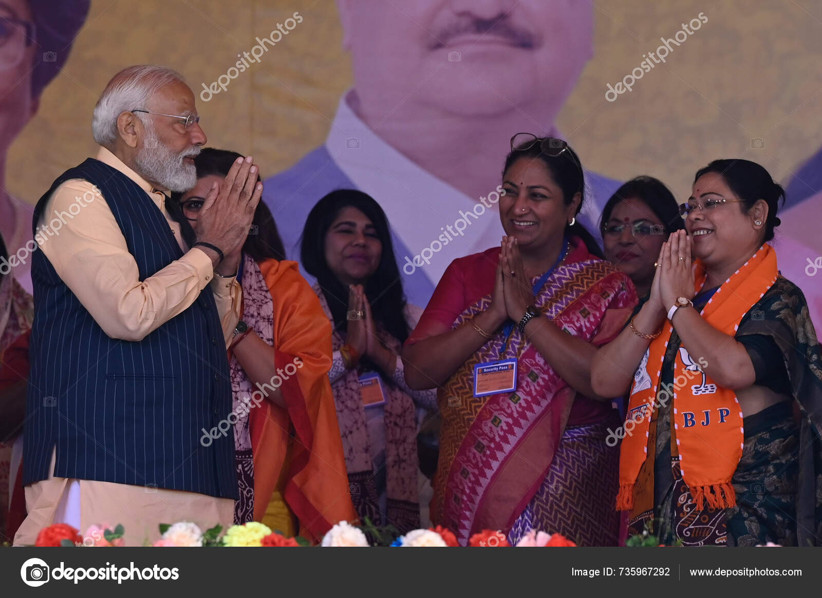 North Parganas India March 2024 Prime Minister Narendra Modi Greets ...