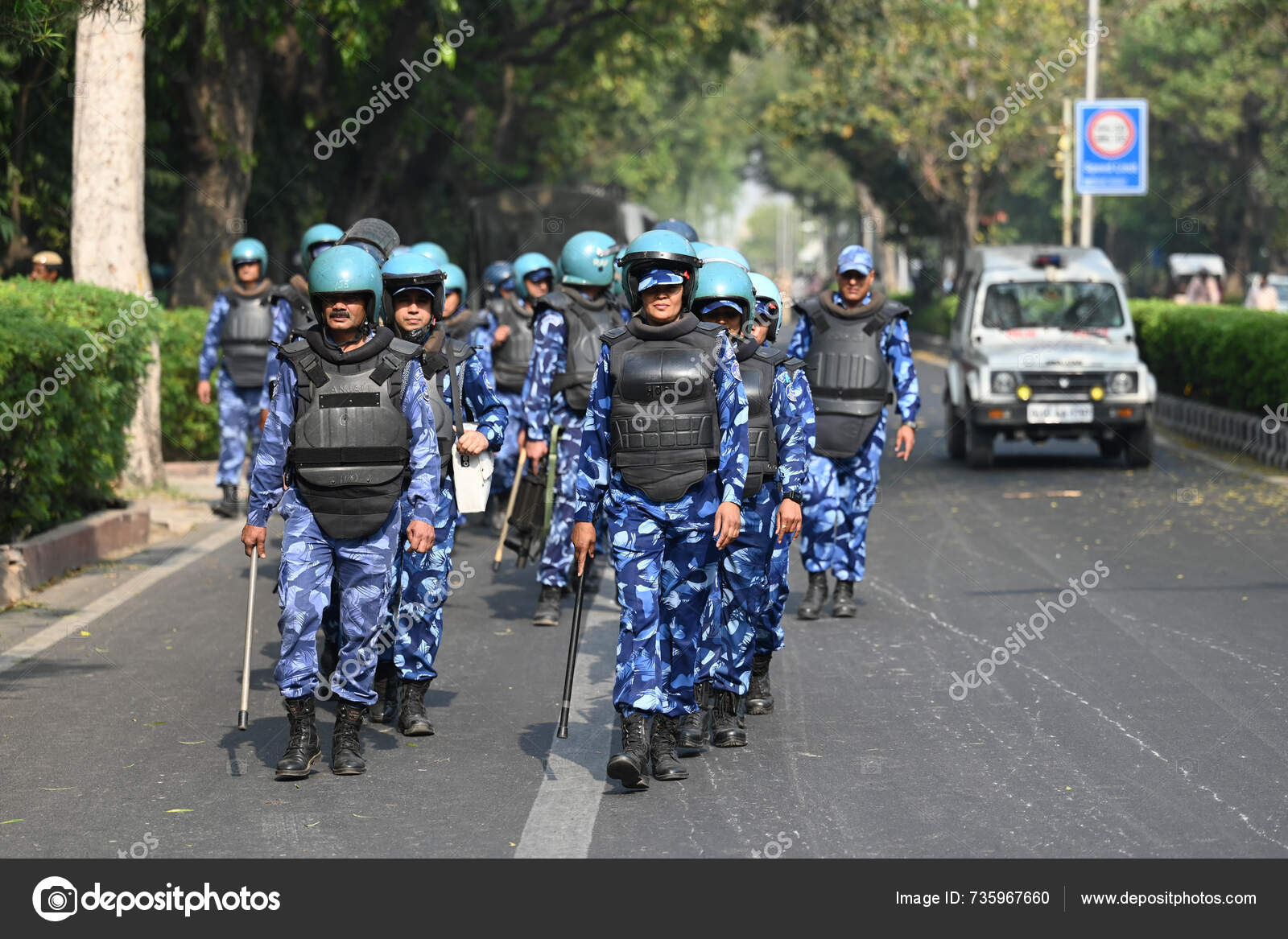 New Delhi India March 2024 Heavy Security Forces Deployed Ito — Stock ...