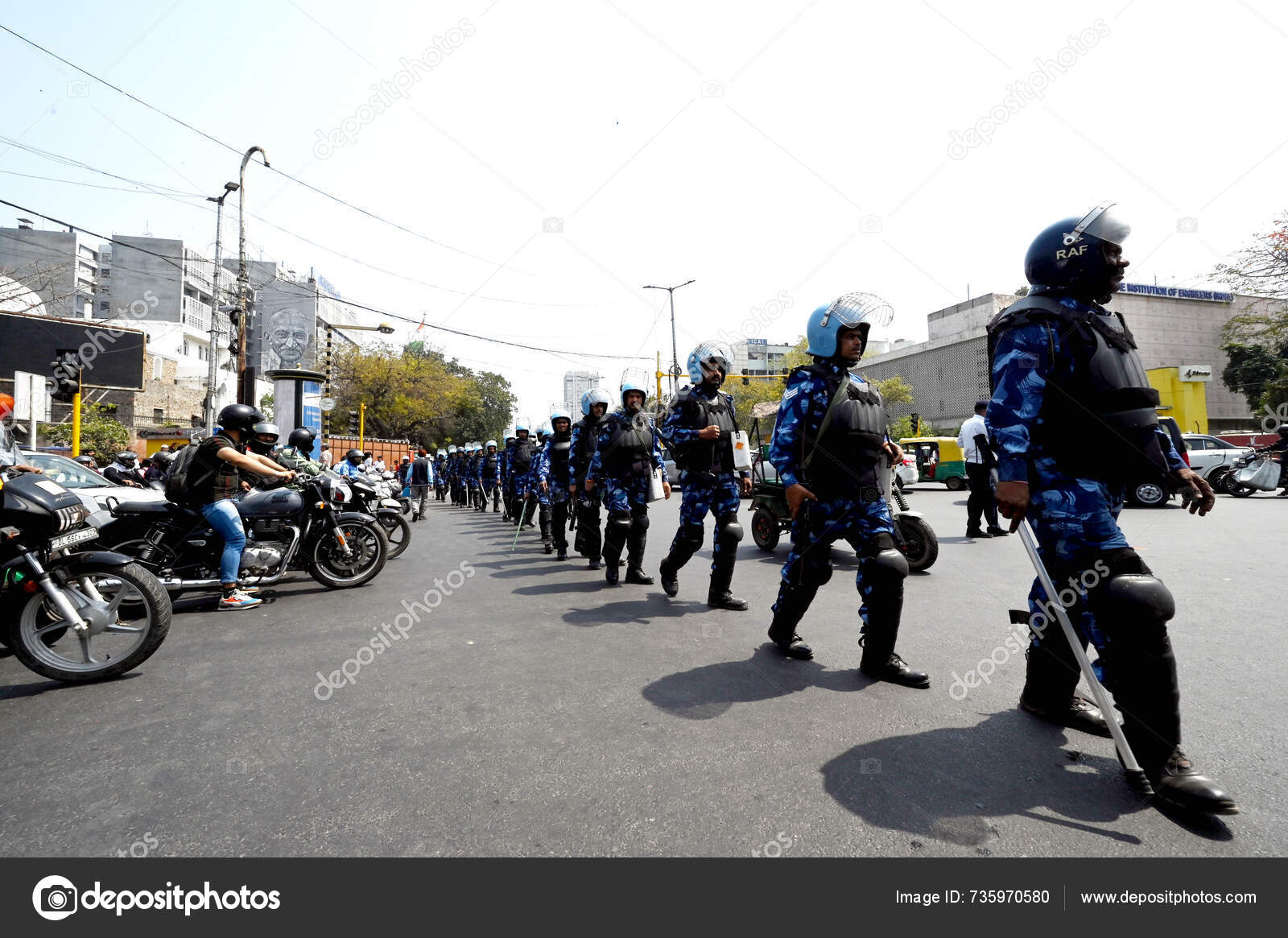 New Delhi India March 2024 Heavy Security Forces Deployed Ito — Stock ...