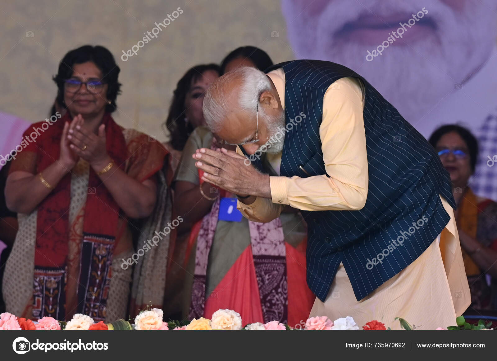 North Parganas India March 2024 Prime Minister Narendra Modi Greets ...