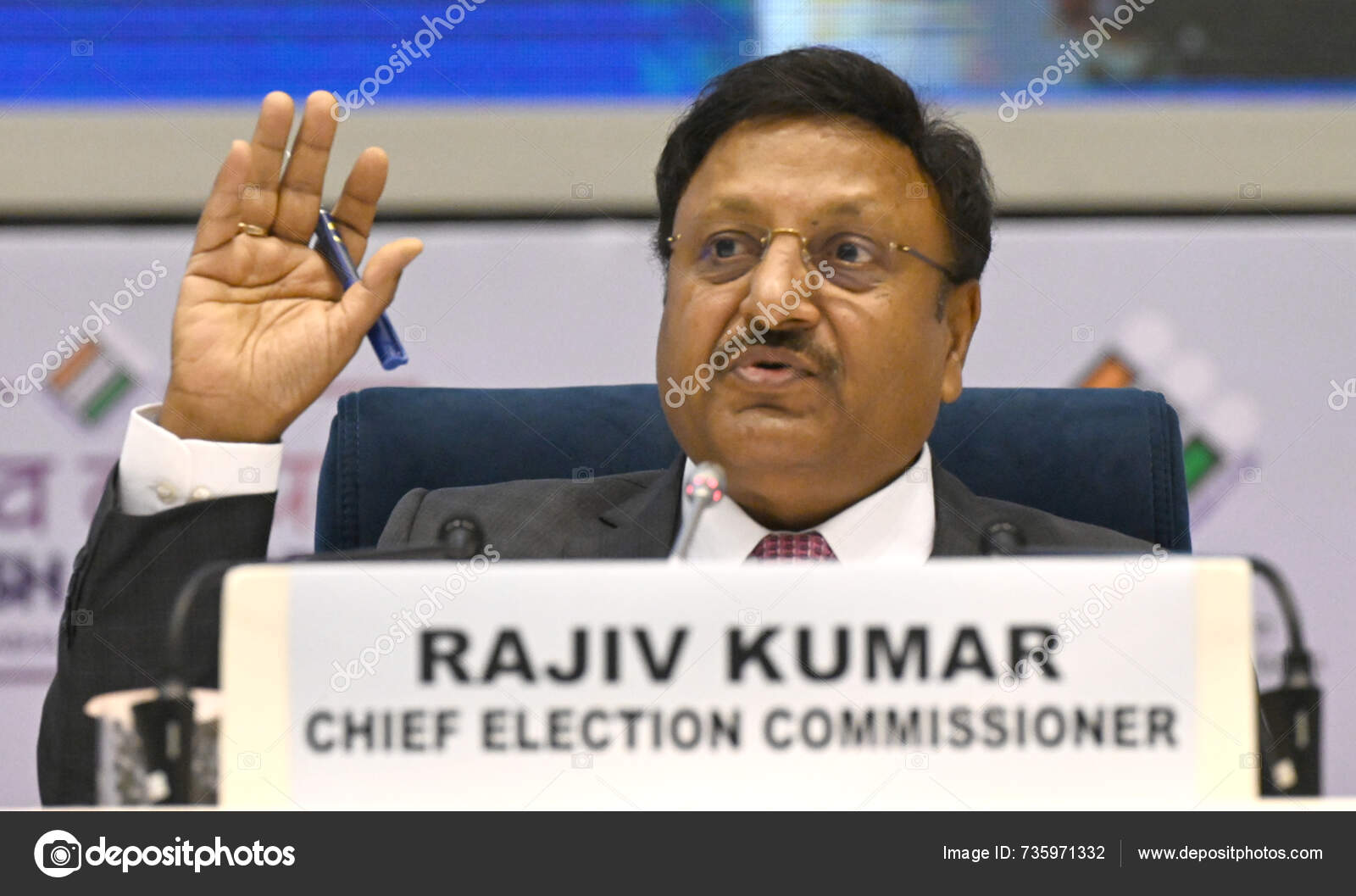 New Delhi India March 2024 Rajiv Kumar Chief Election Commissioner ...